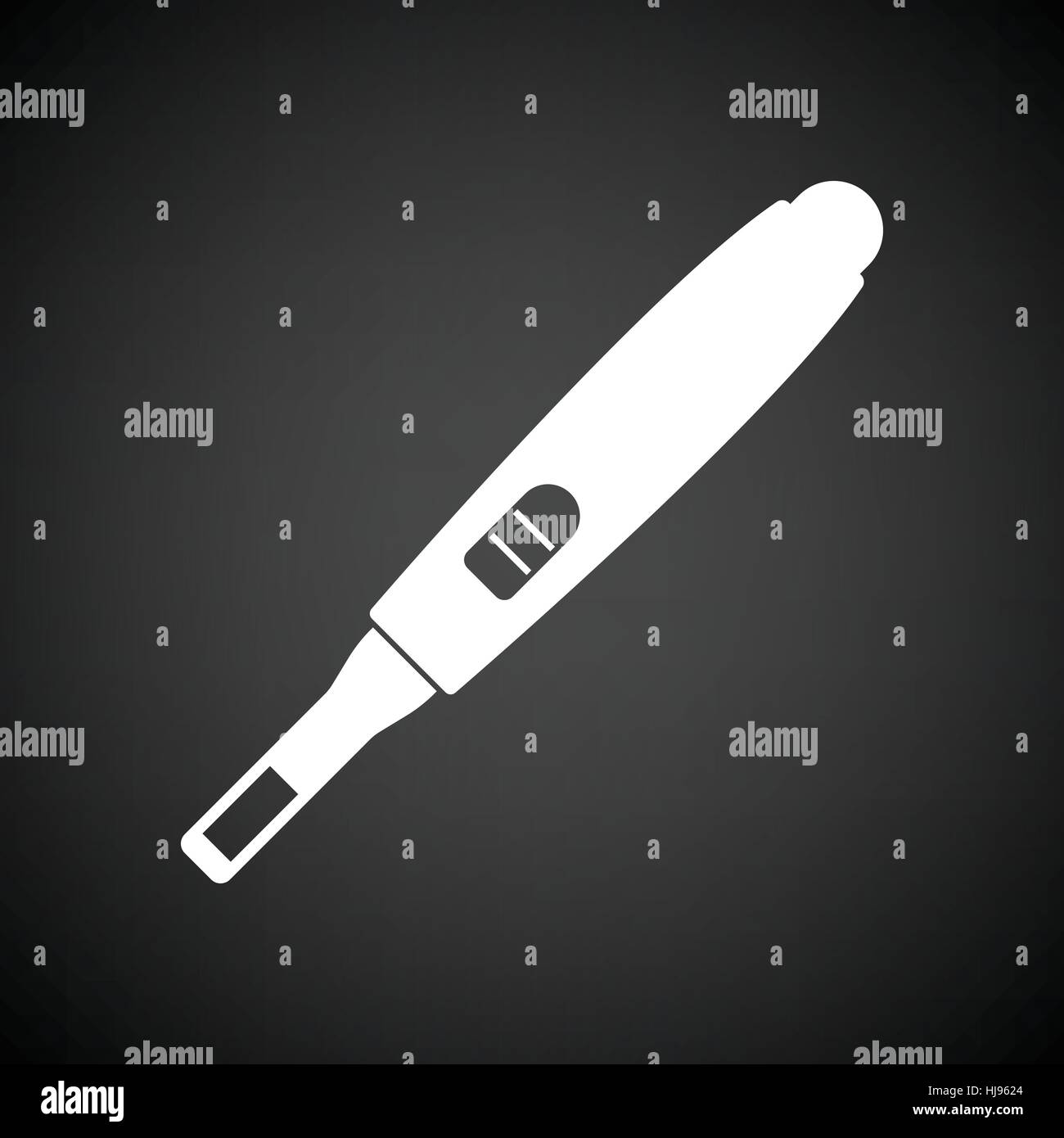Pregnancy test icon. Black background with white. Vector illustration ...