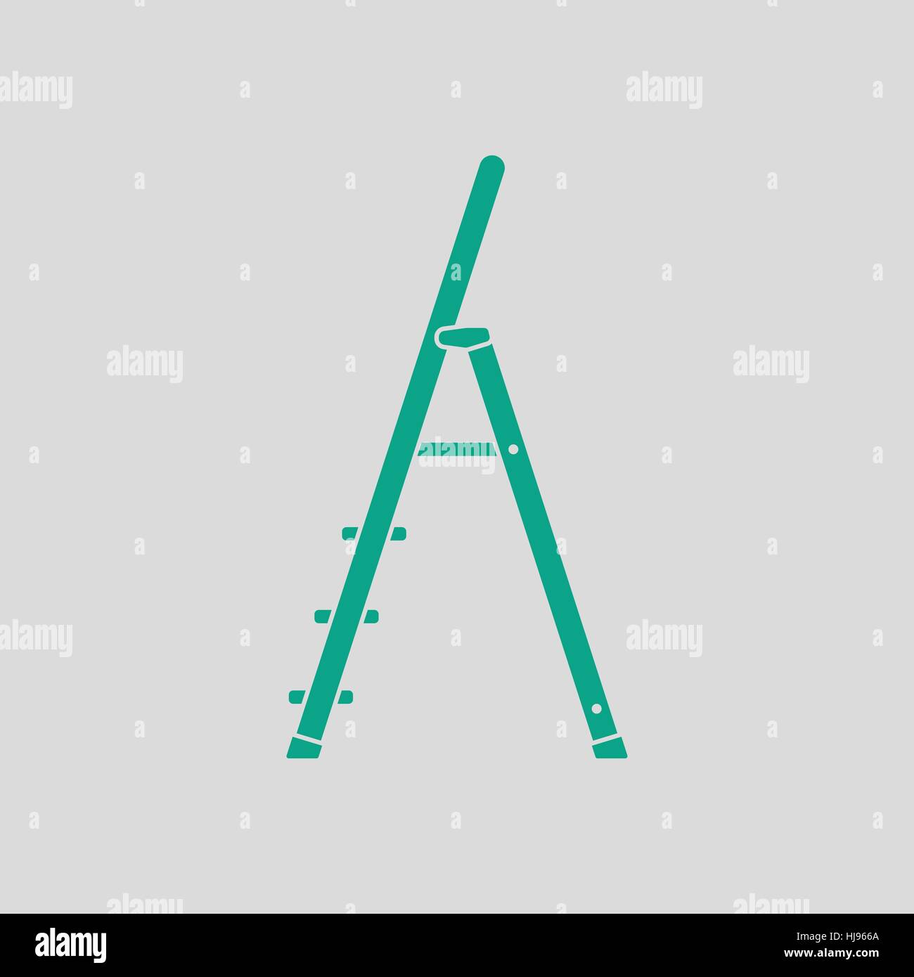 Construction ladder icon. Gray background with green. Vector ...