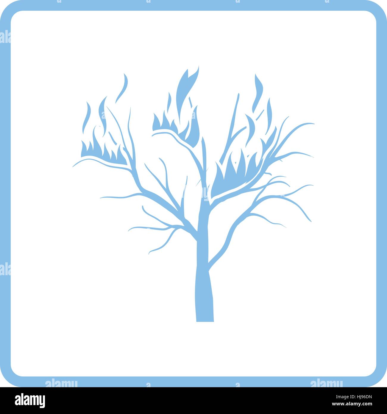 Wildfire icon. Blue frame design. Vector illustration Stock Vector ...