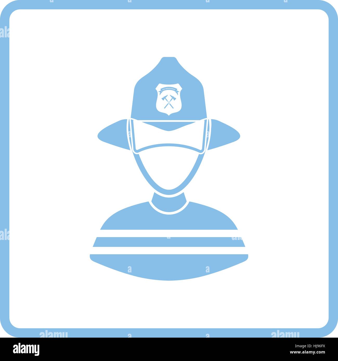 Fireman icon. Blue frame design. Vector illustration Stock Vector Image ...