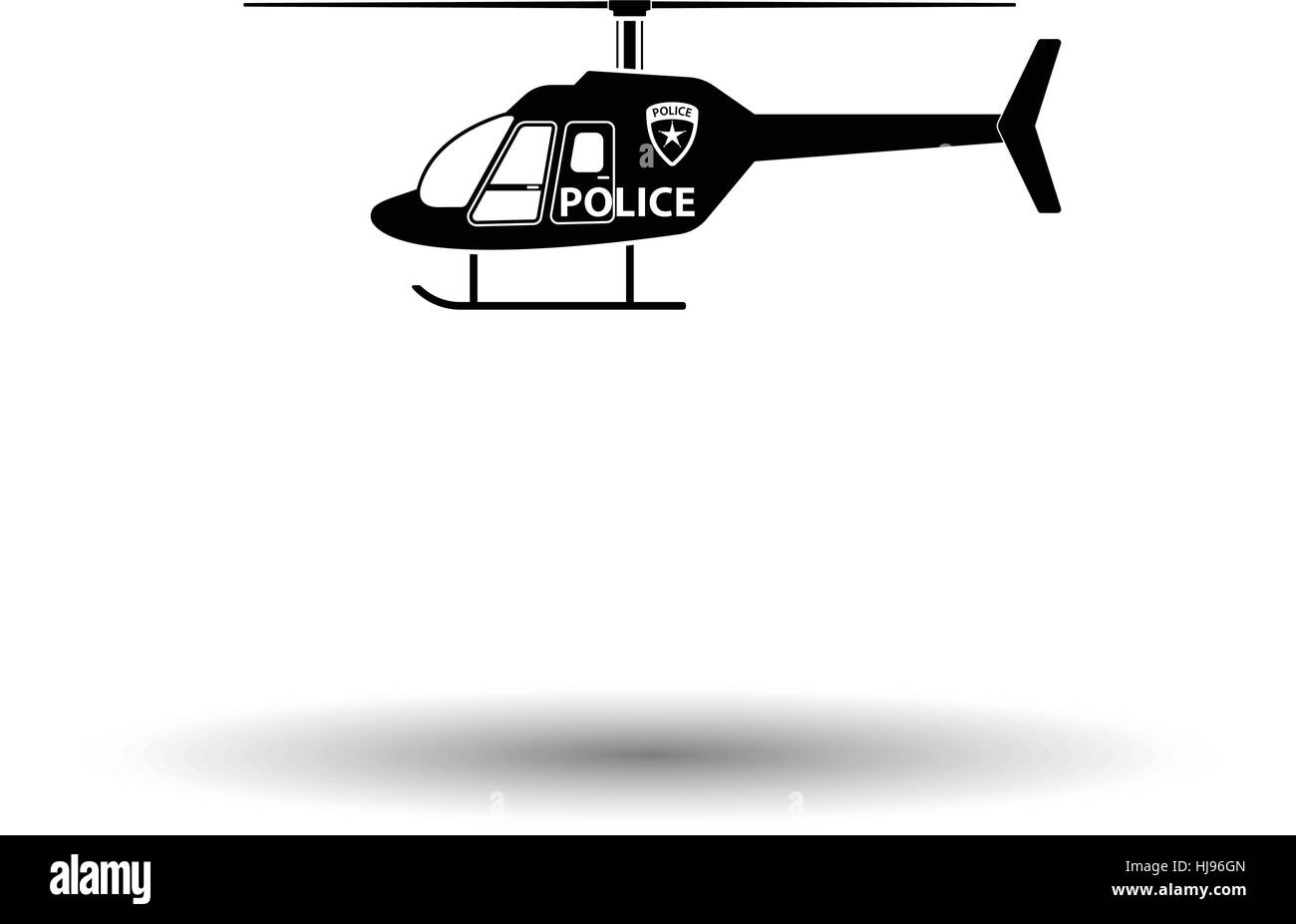 Police helicopter icon. White background with shadow design. Vector ...