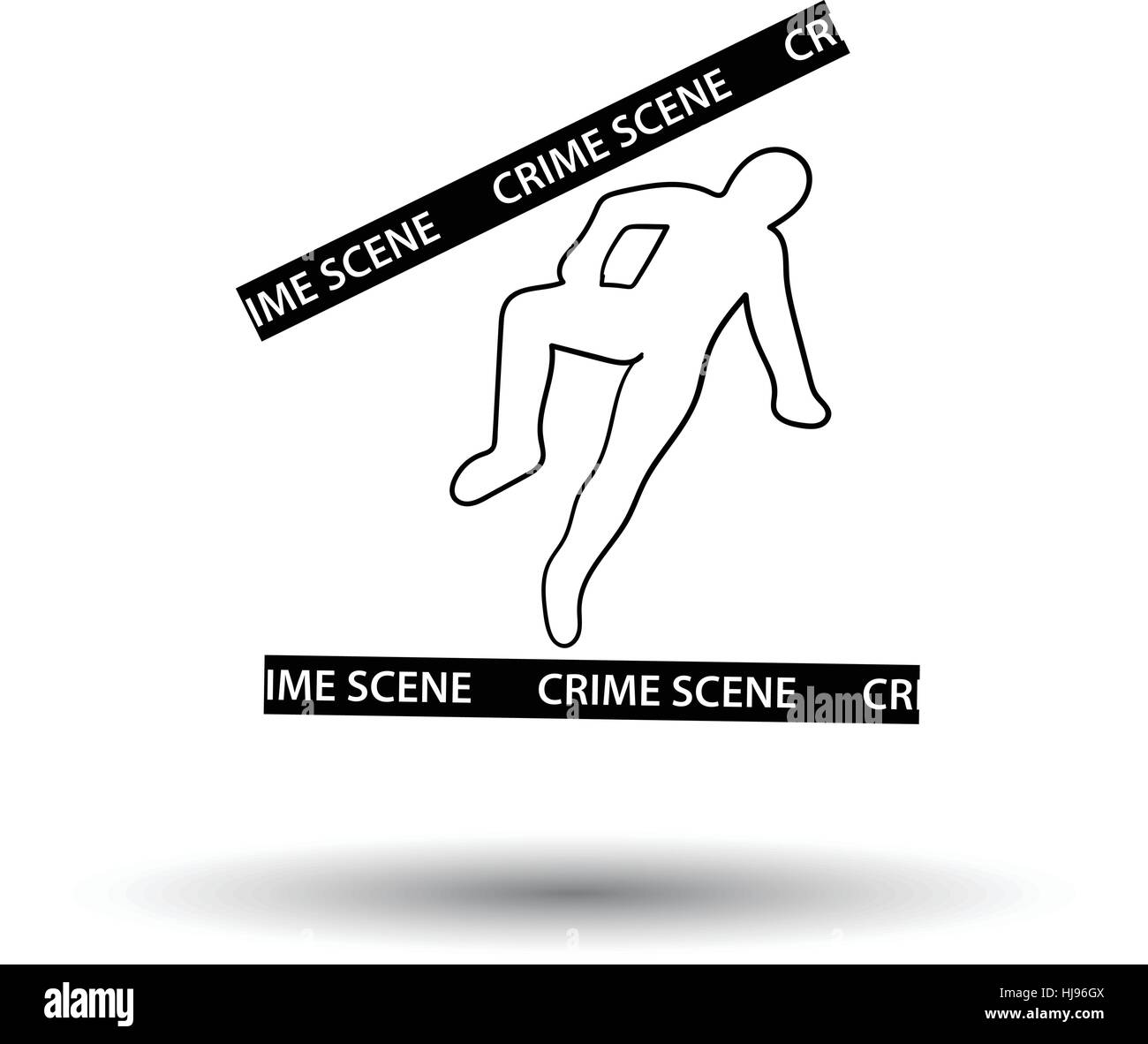 Crime scene icon. White background with shadow design. Vector ...