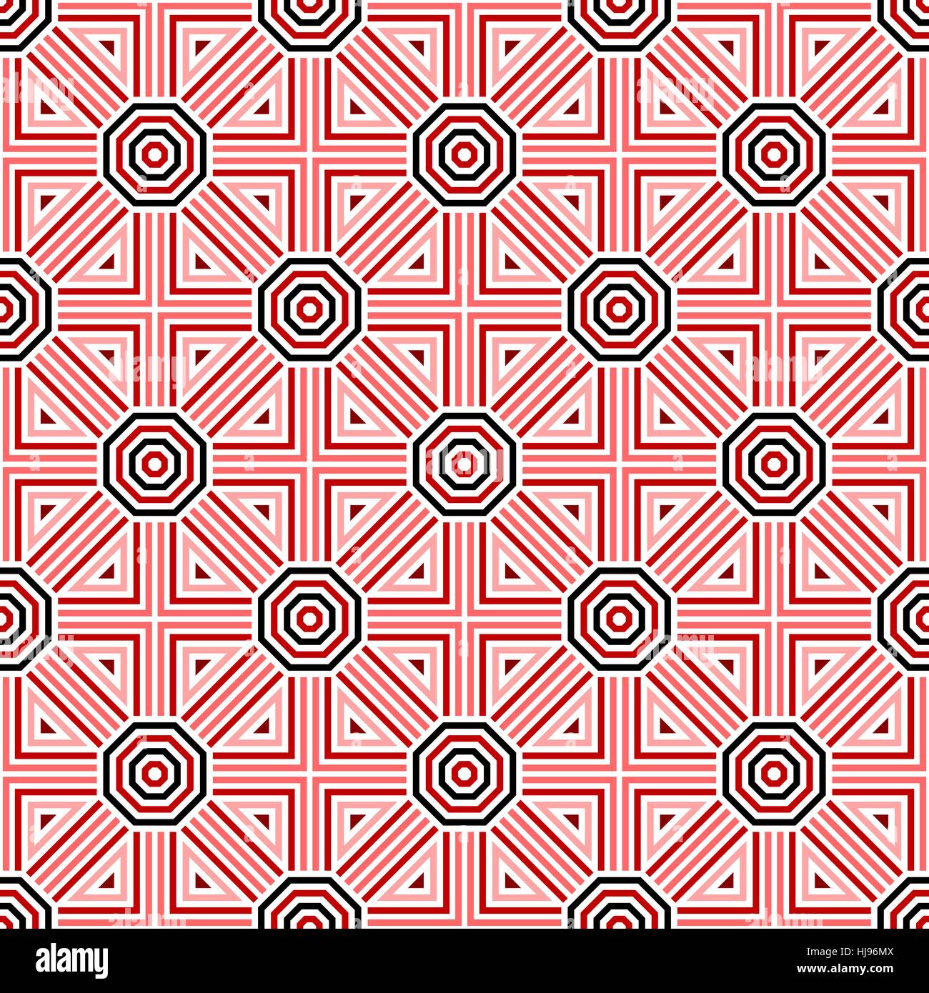 Octagon Stripe Pattern Vector Seamless Repeating Tile Stock Vector