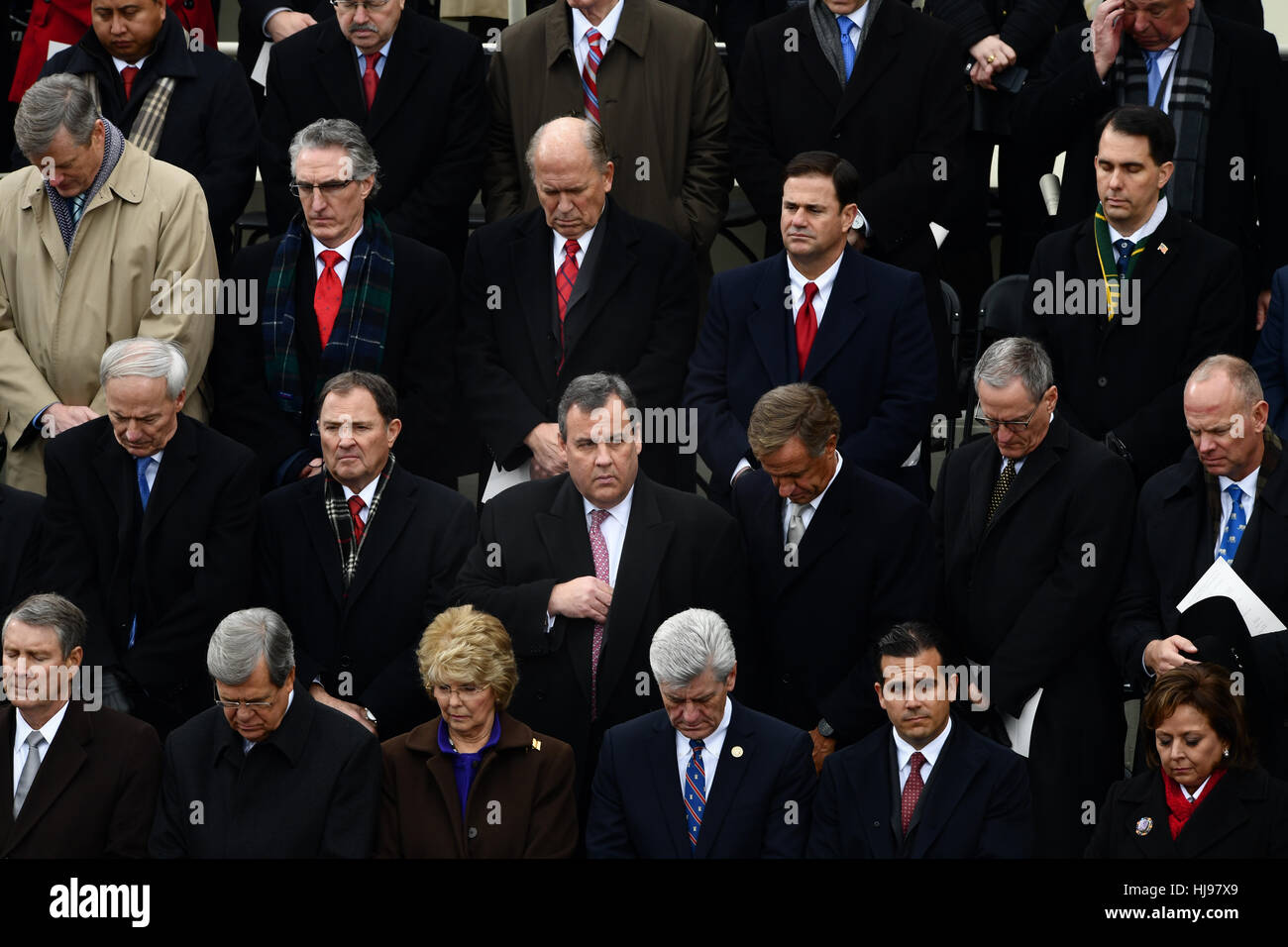 New Jersey Governor Chris Christie stands with other governors during ...