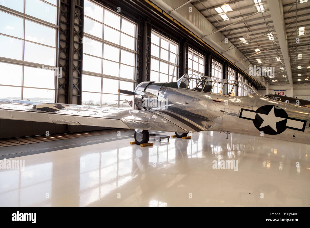 North American AT-6 SNJ-6 displayed at the Lyon Air Museum in Santa Ana ...