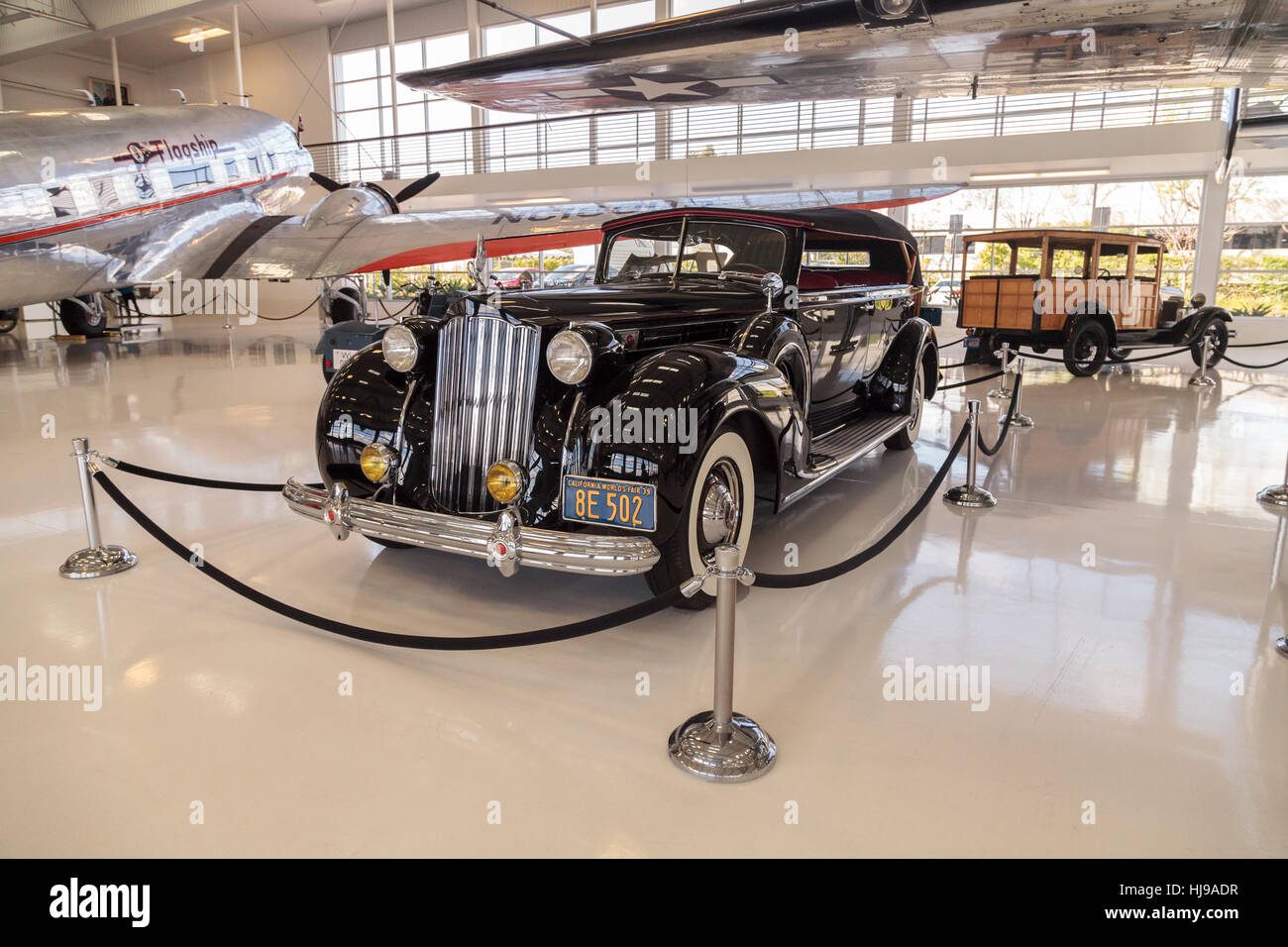 Black 1939 Packard Model 1708 sport Phaeton displayed at the Lyon Air ...