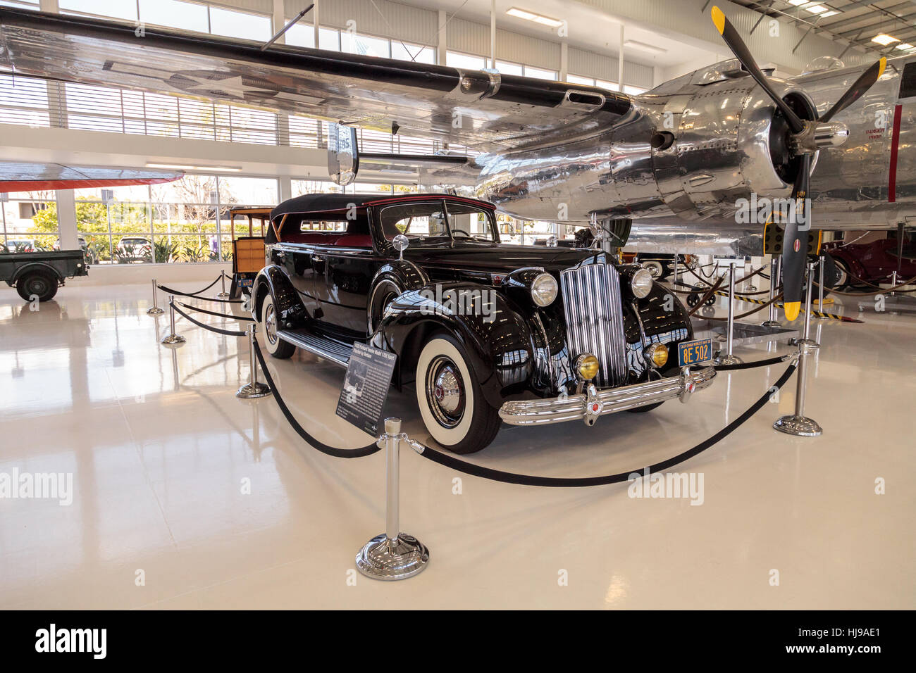 Black 1939 Packard Model 1708 sport Phaeton displayed at the Lyon Air ...