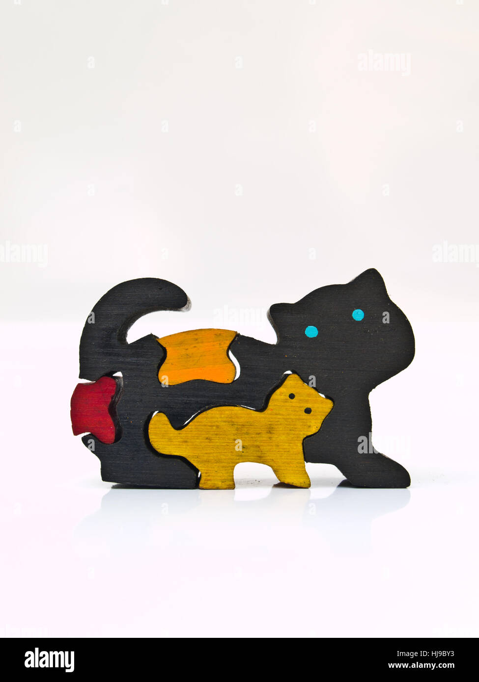 isolated, colour, wood, black, swarthy, jetblack, deep black, cats, toy ...
