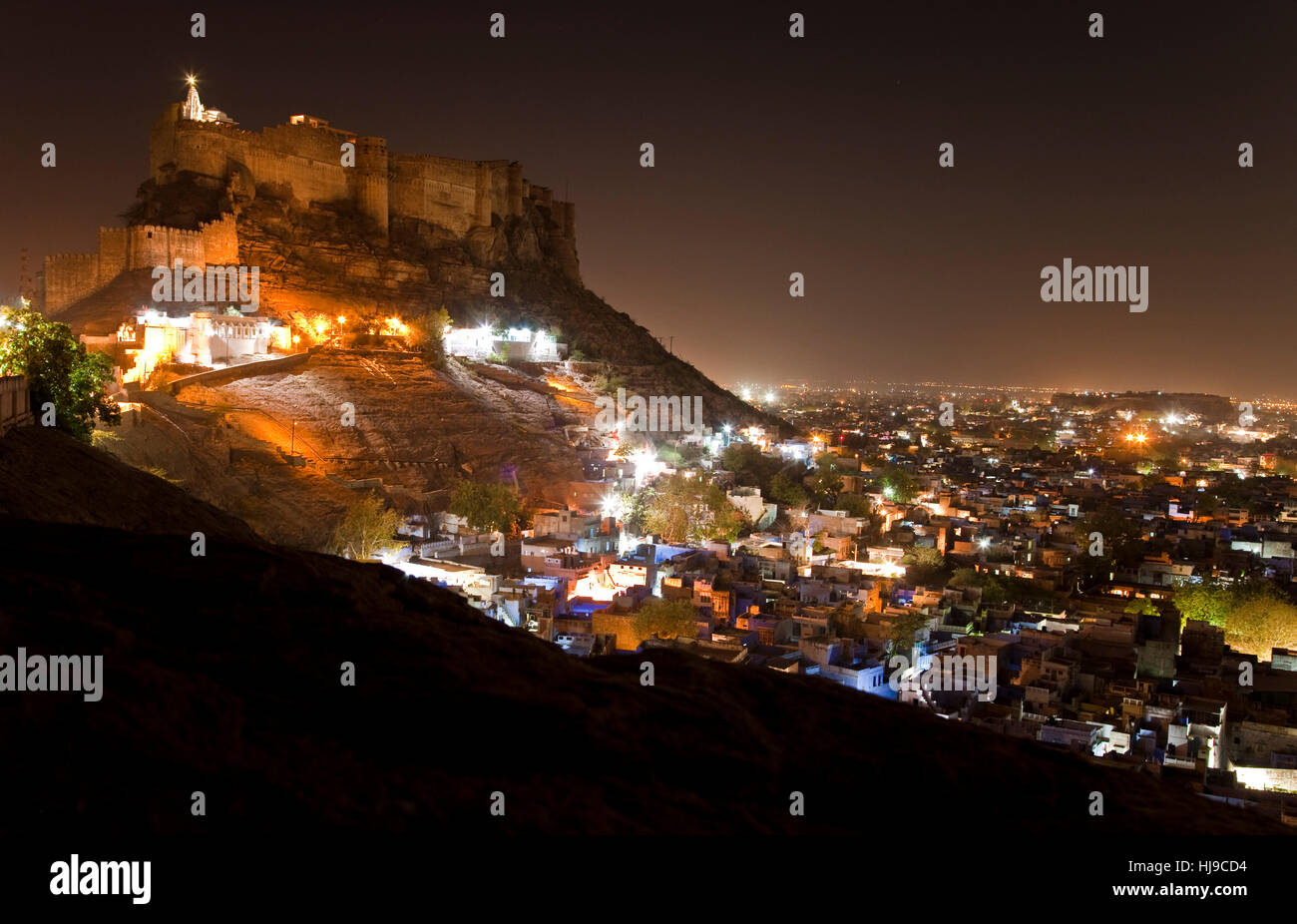 city, town, india, rock, fortress, blockhouse, blue, travel, houses ...