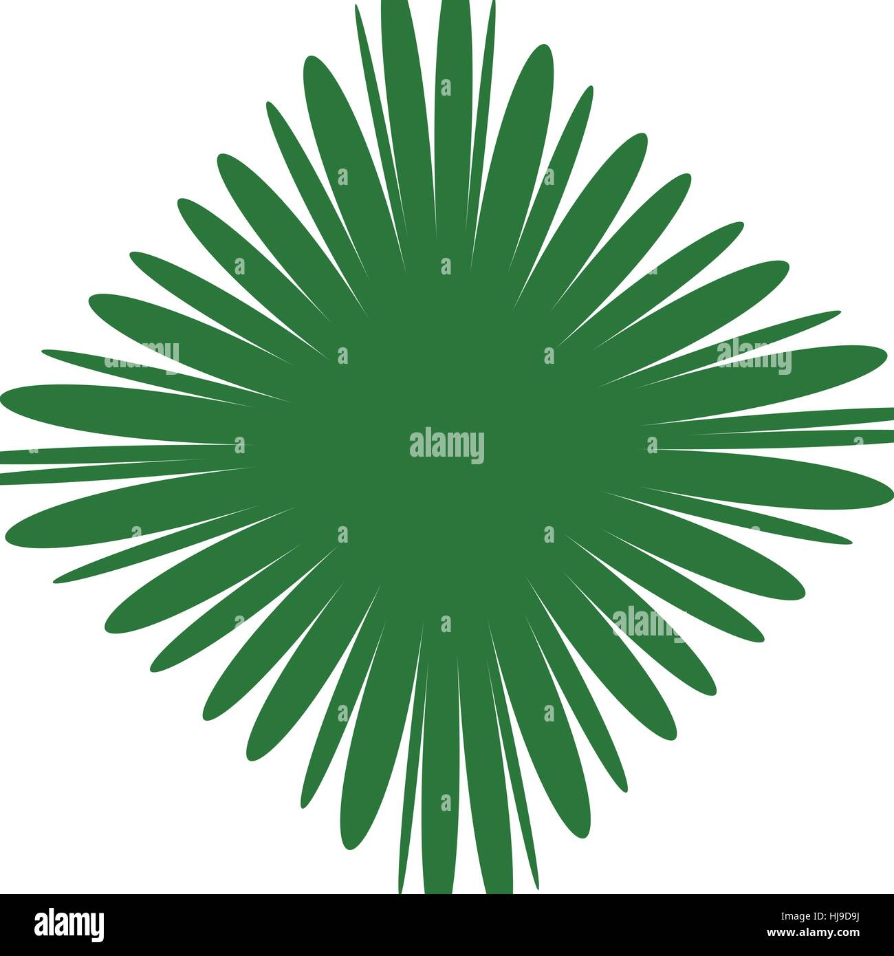 Radial green shape isolated on white background. Square with distorted ...