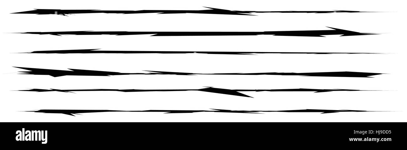 Set of grungy brush strokes. Shapes to for rip, slash, damage, torn ...