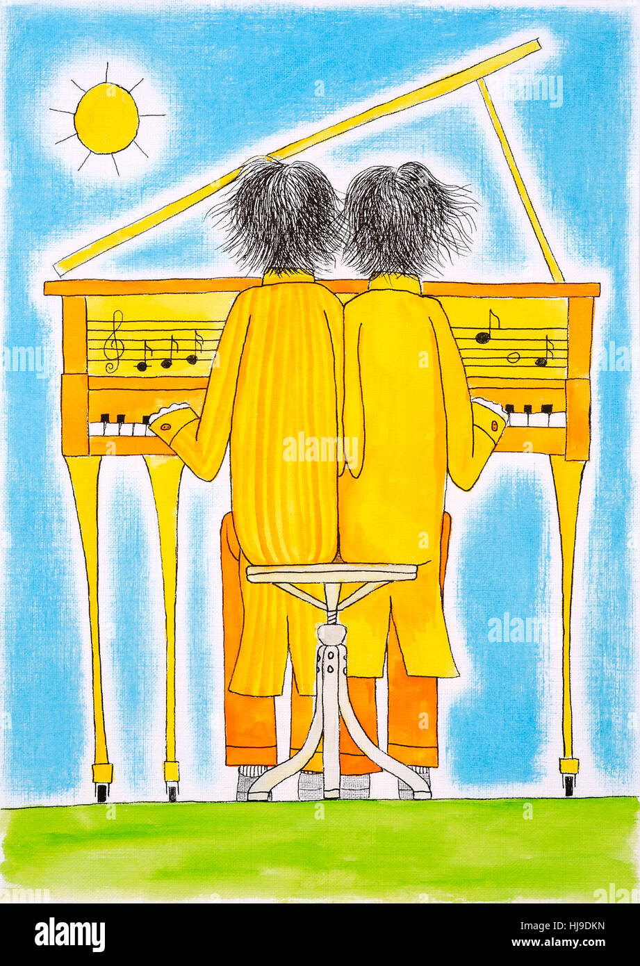 Hand playing piano drawing hi-res stock photography and images - Alamy