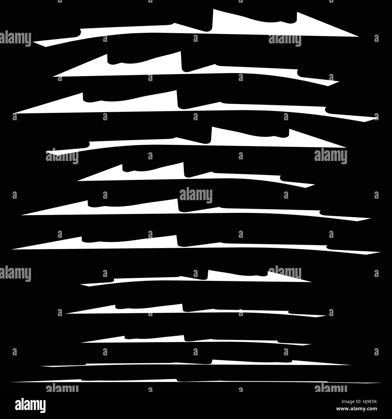 Set of grungy brush strokes. Shapes to for rip, slash, damage, torn ...
