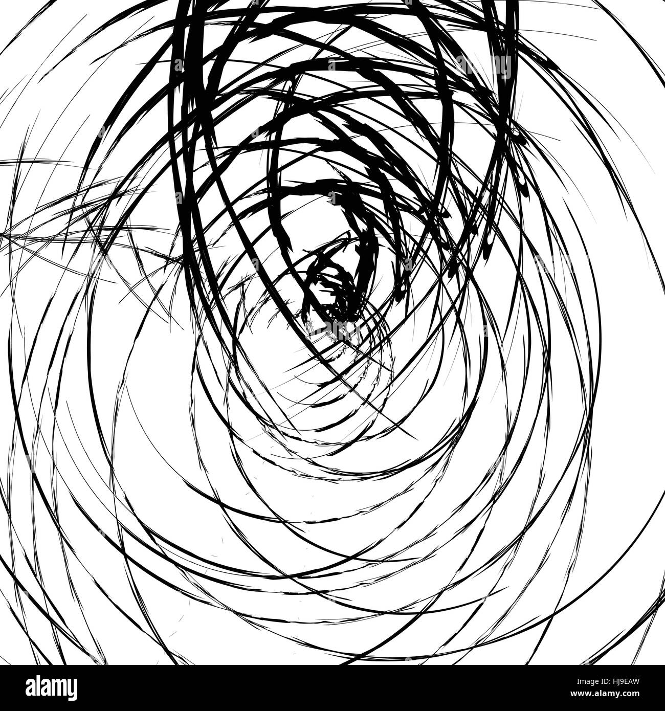 Random ovals. Textured geometric art. Circles, rings with distortion ...