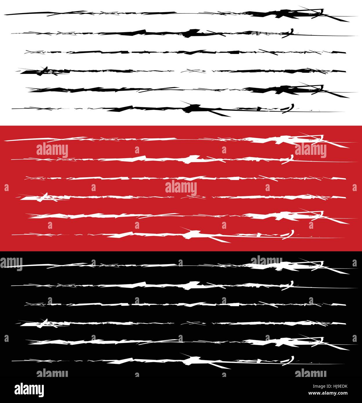 Set of grungy brush strokes. Shapes to for rip, slash, damage, torn ...