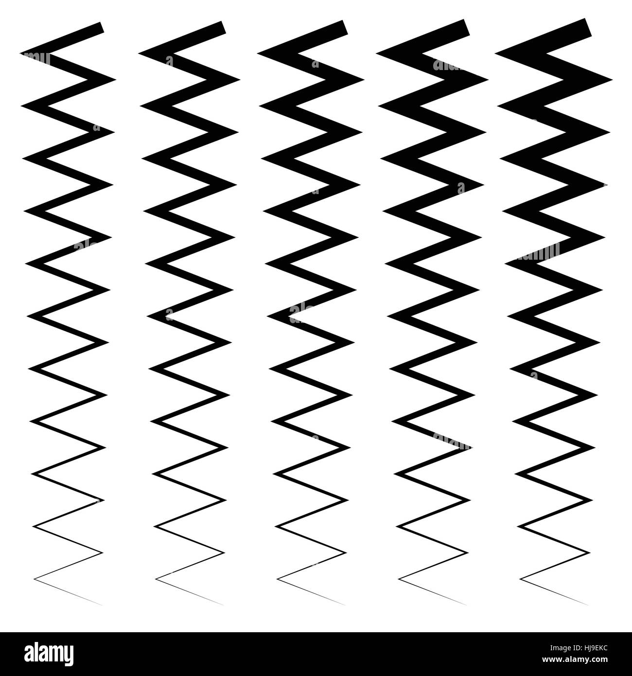 Wavy, zig-zag lines - Thinner and thicker versions. Irregular lines ...
