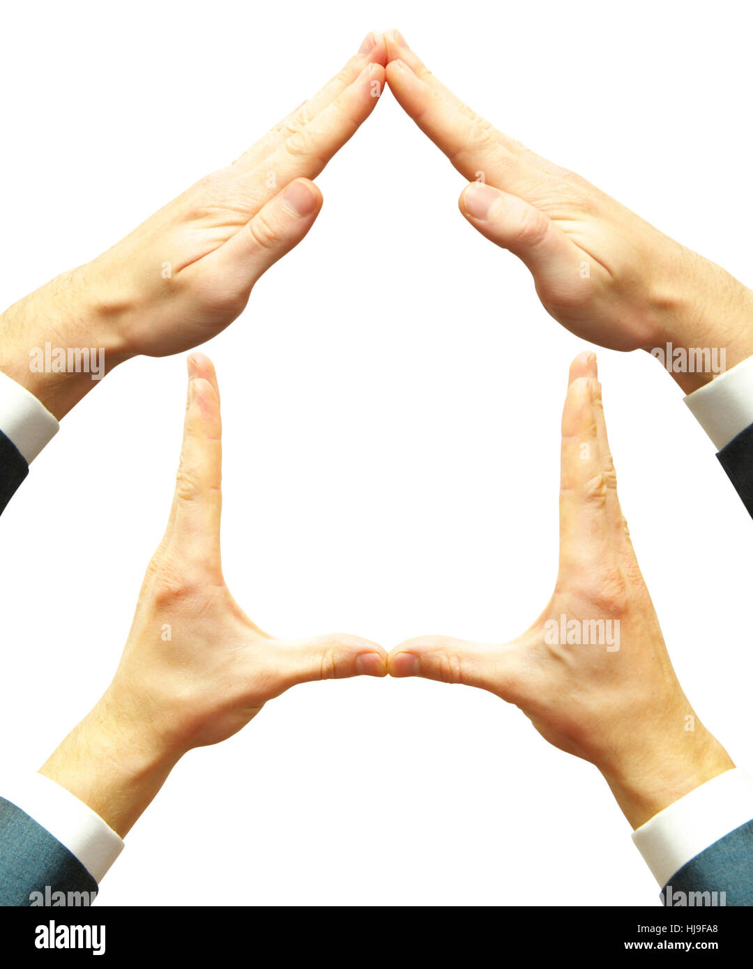 House made of woman hands isolated on white Stock Photo - Alamy