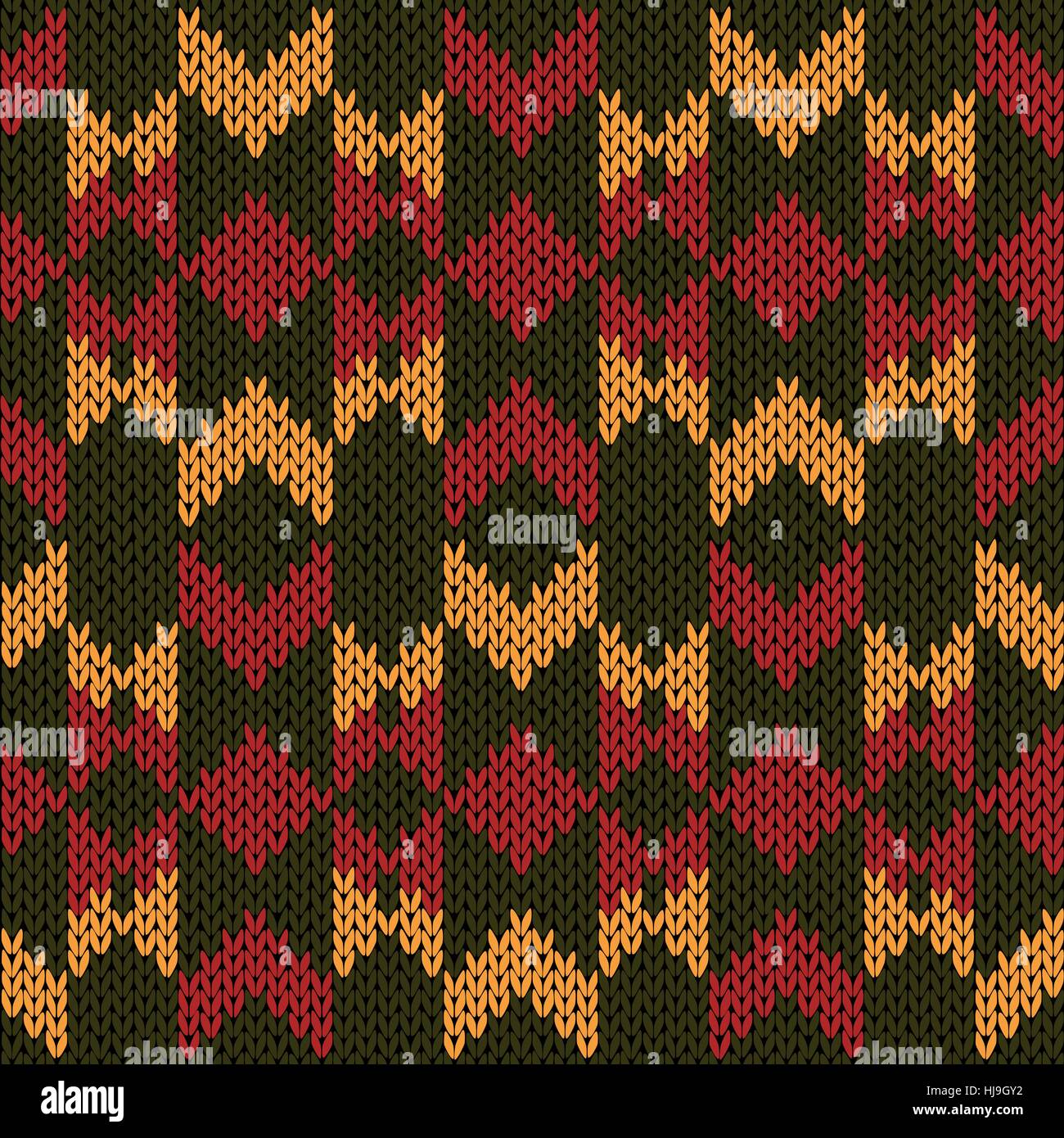 Geometrical ornate seamless knitted vector pattern as a fabric texture ...