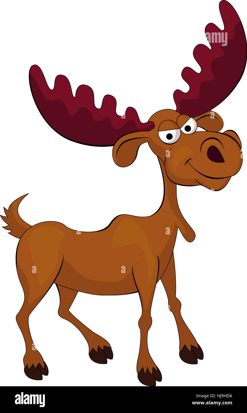 Vector image cartoon smiling moose hi-res stock photography and images ...