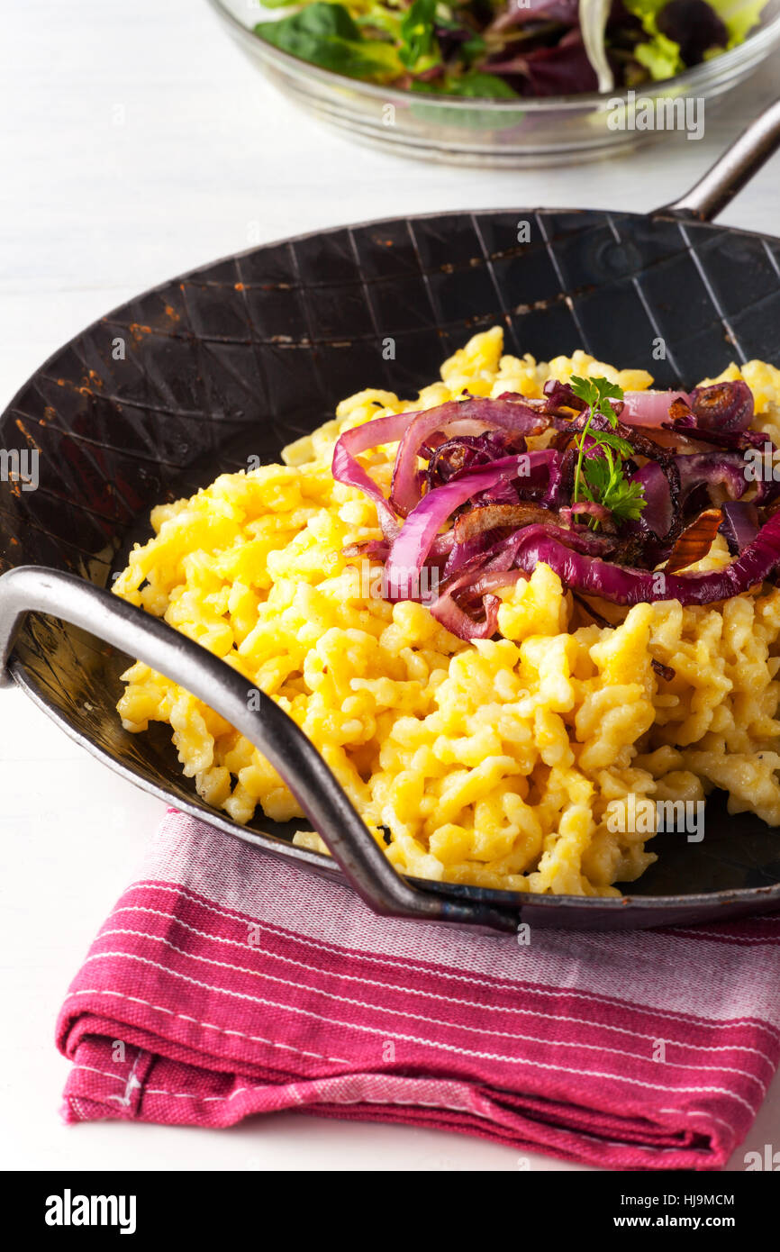 bavarian spaetzle in a pan Stock Photo - Alamy