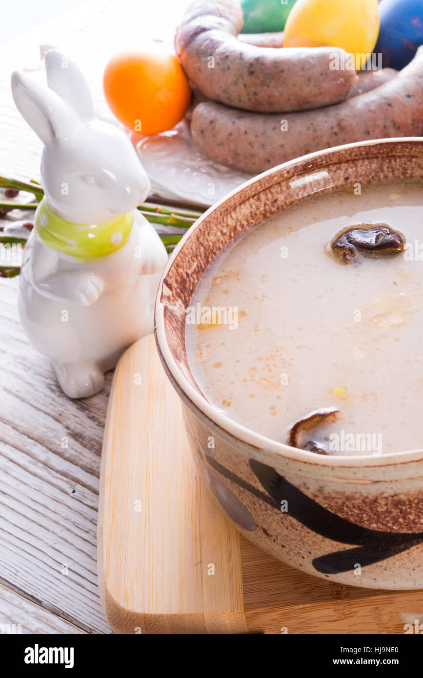polish easter soup with egg and sausage Stock Photo - Alamy