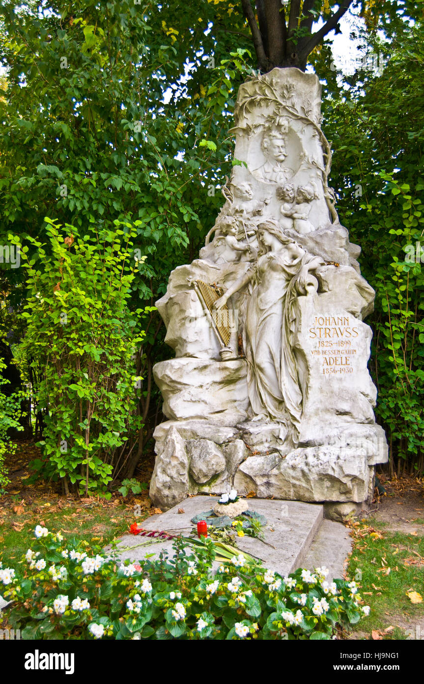 monument, memorial, music, vienna, austria, europe, cemetery, grave ...