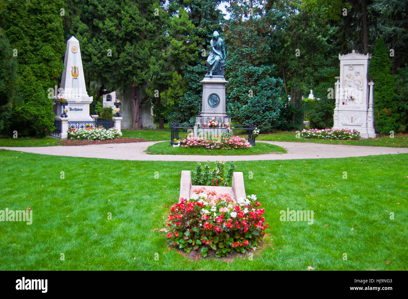 monument, memorial, music, vienna, austria, europe, cemetery, grave ...