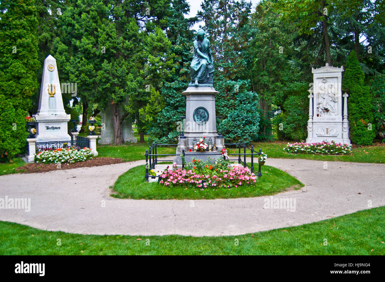 monument, memorial, music, vienna, austria, europe, cemetery, grave ...