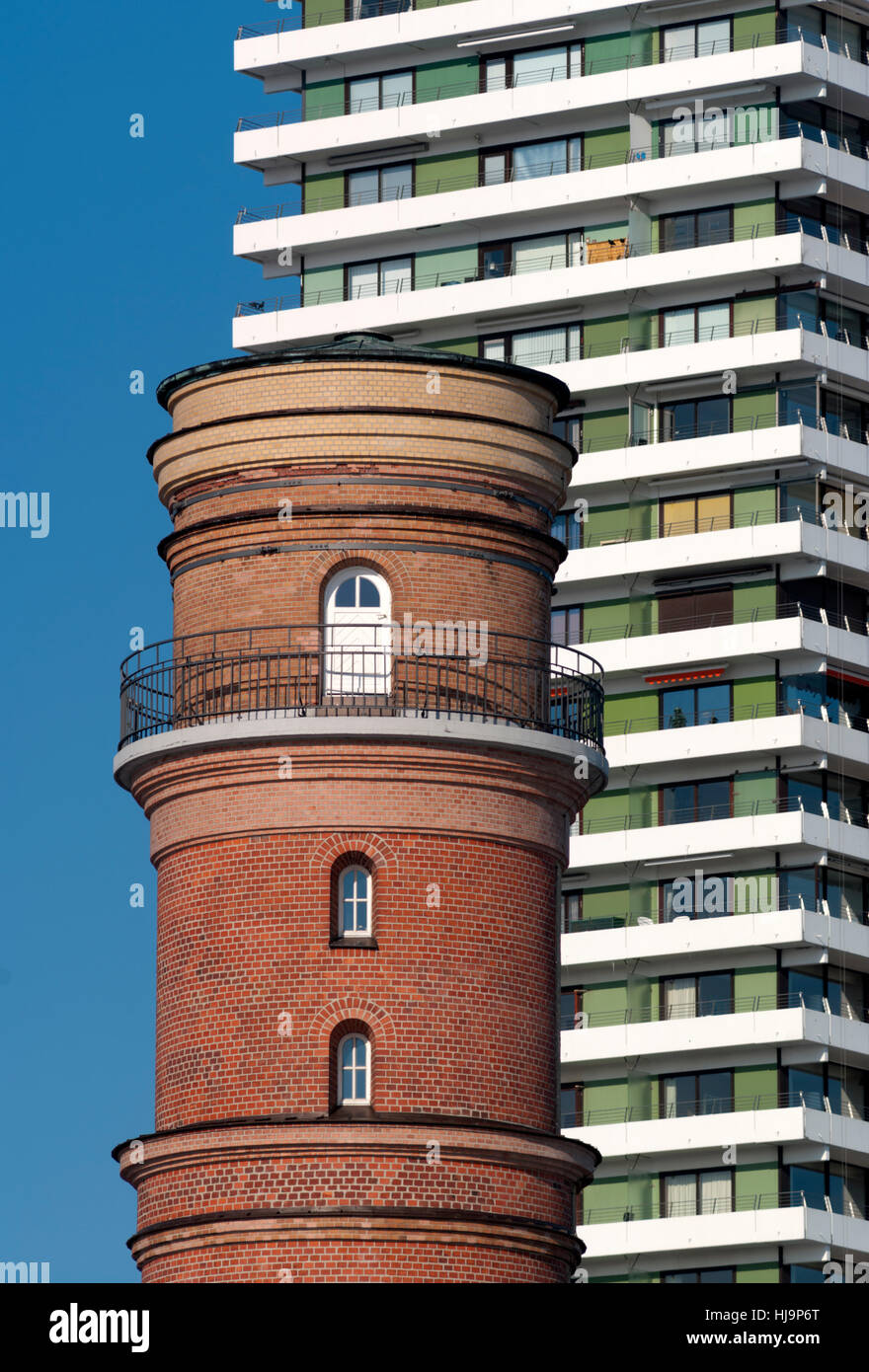 old lighthouse in front of the hotel in travemnde,segment Stock Photo ...