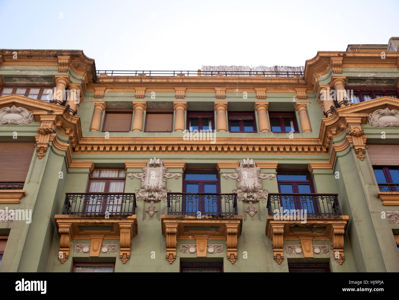 spain, balcony, cities, building, houses, columns, spain, balcony ...