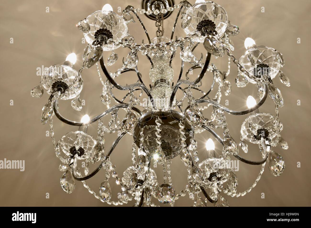A beautiful crystal chandelier Stock Photo - Alamy