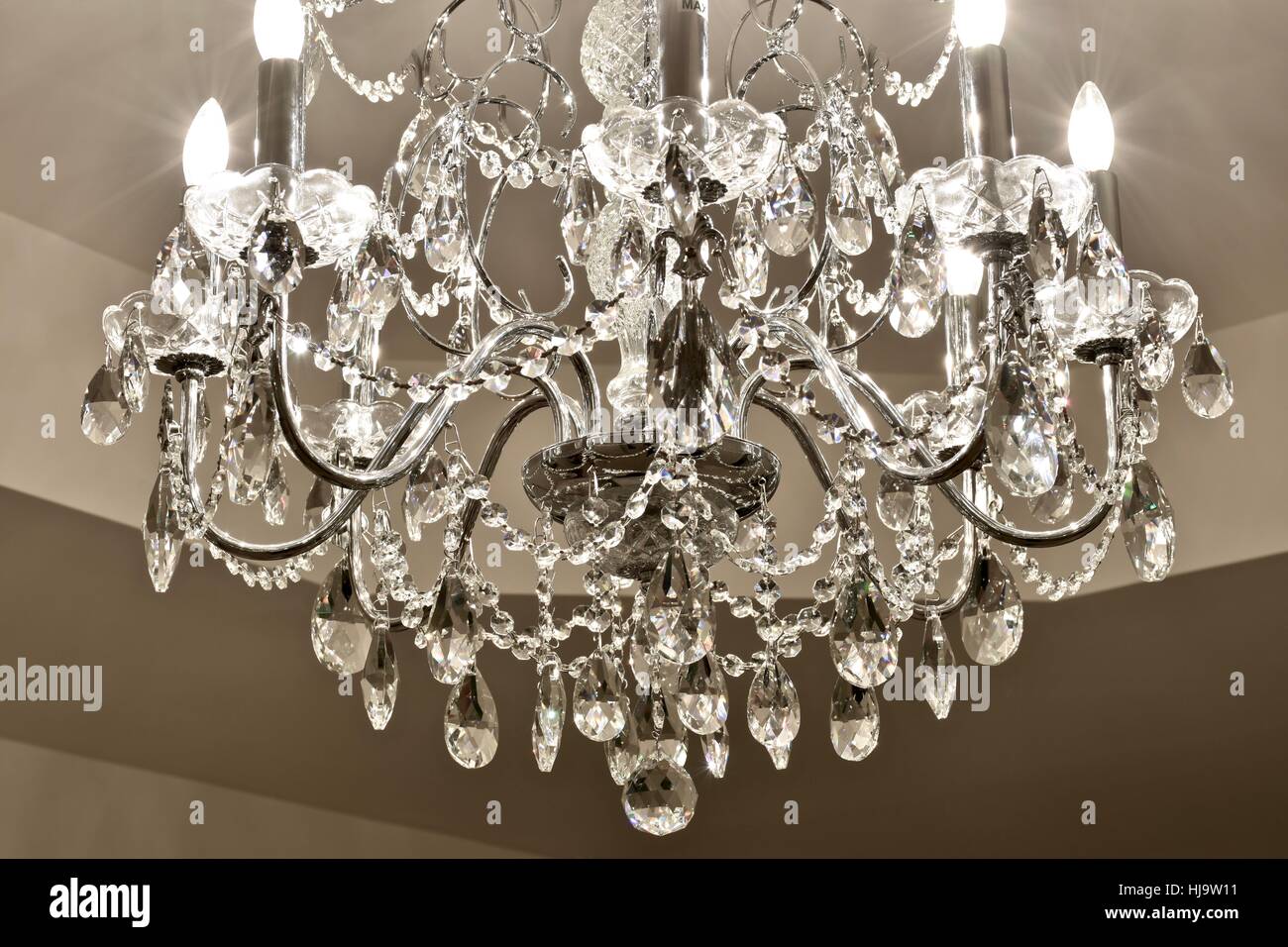 A beautiful crystal chandelier Stock Photo - Alamy