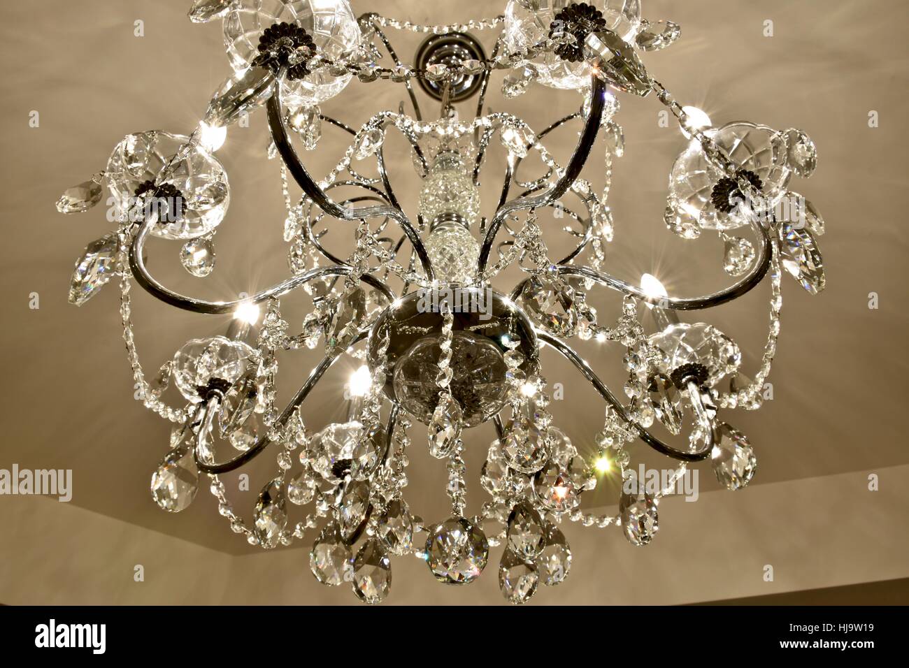 A beautiful crystal chandelier Stock Photo - Alamy