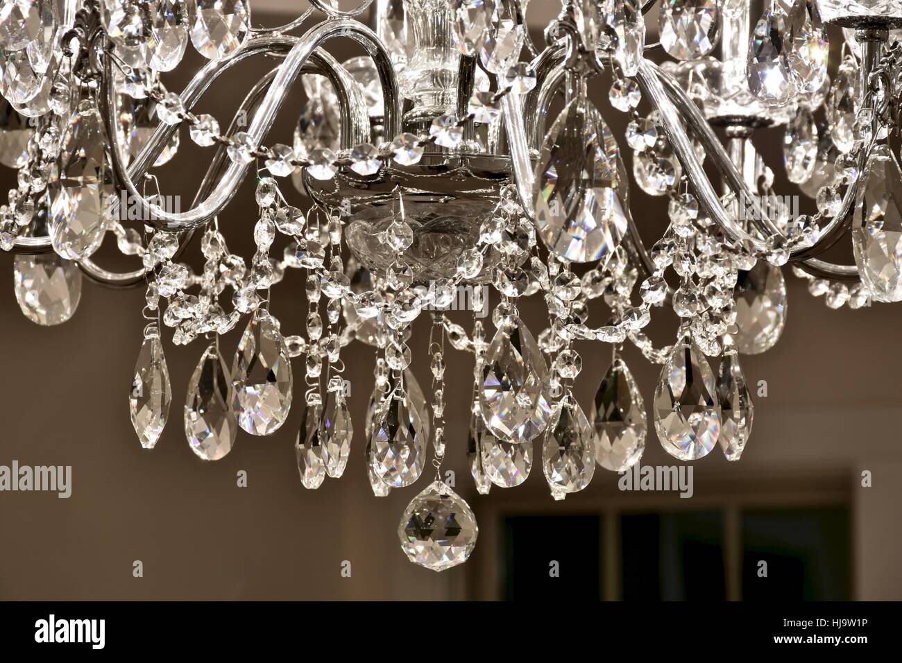 A beautiful crystal chandelier Stock Photo - Alamy