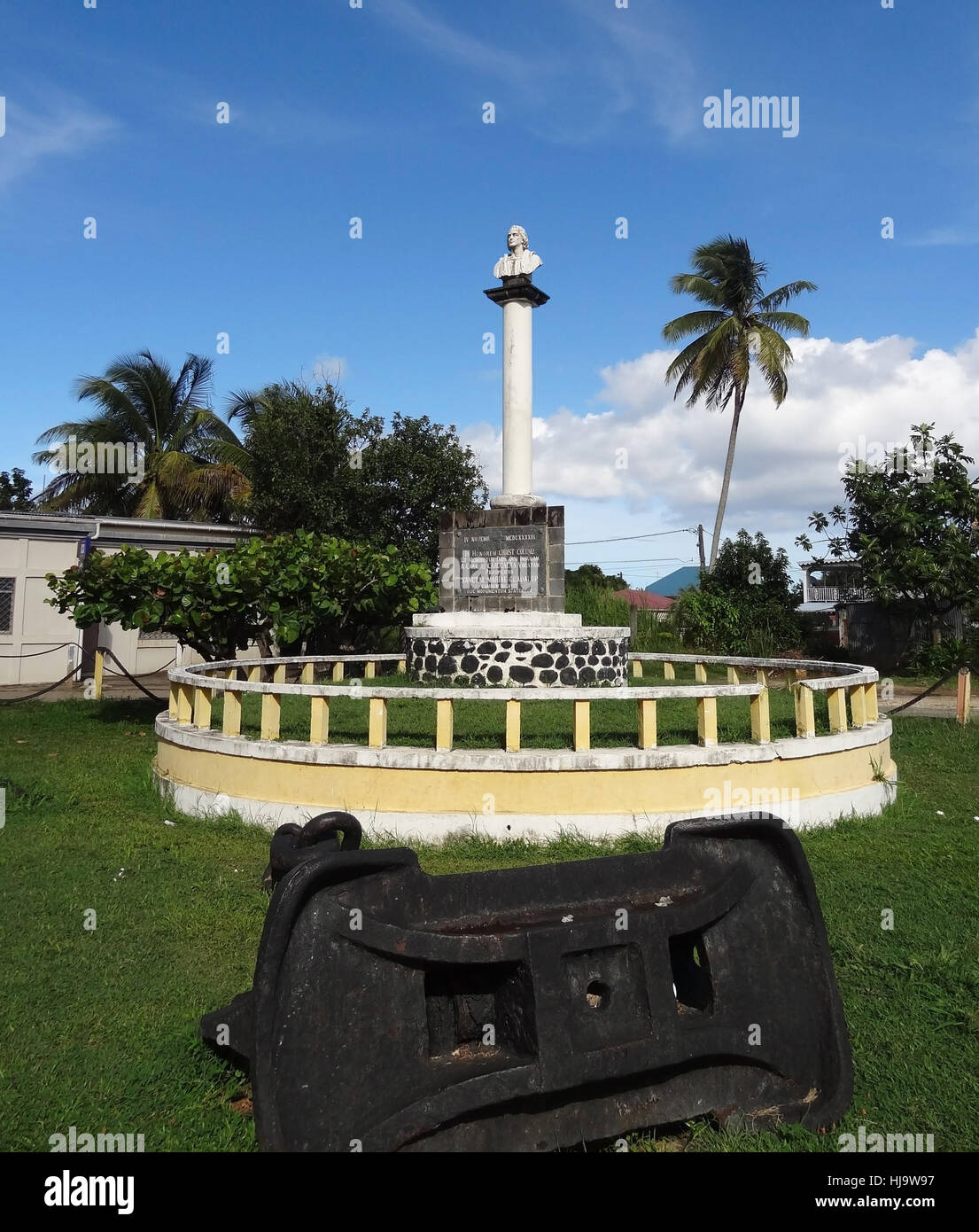 Christopher Columbus Memorial at Guadeloupe (Caribbean, France Stock ...
