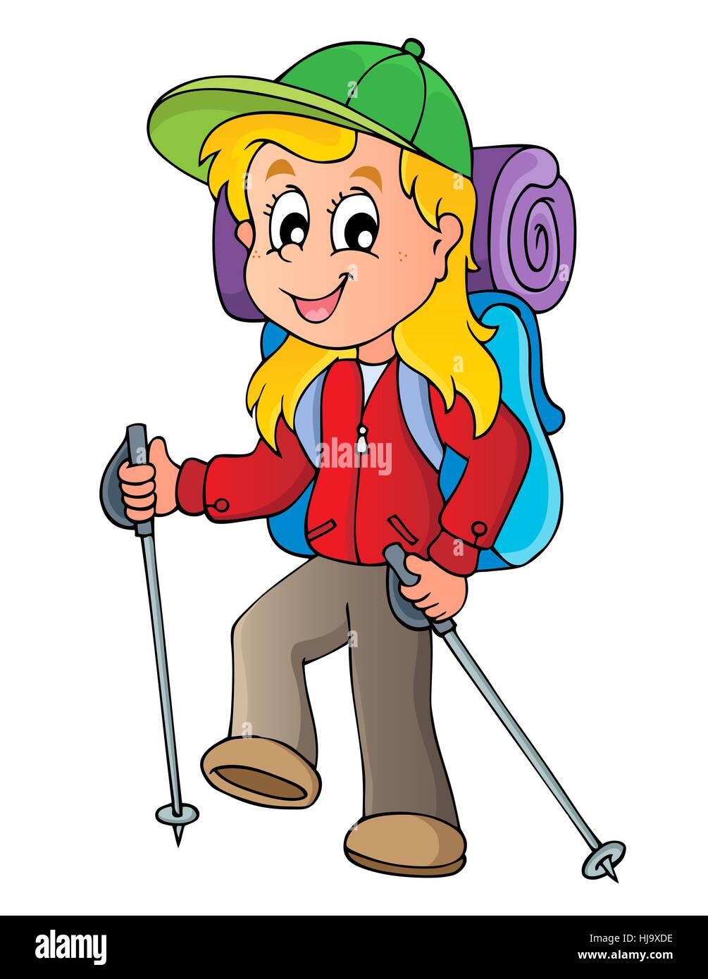Cartoon hiker woman smiling hi-res stock photography and images - Alamy