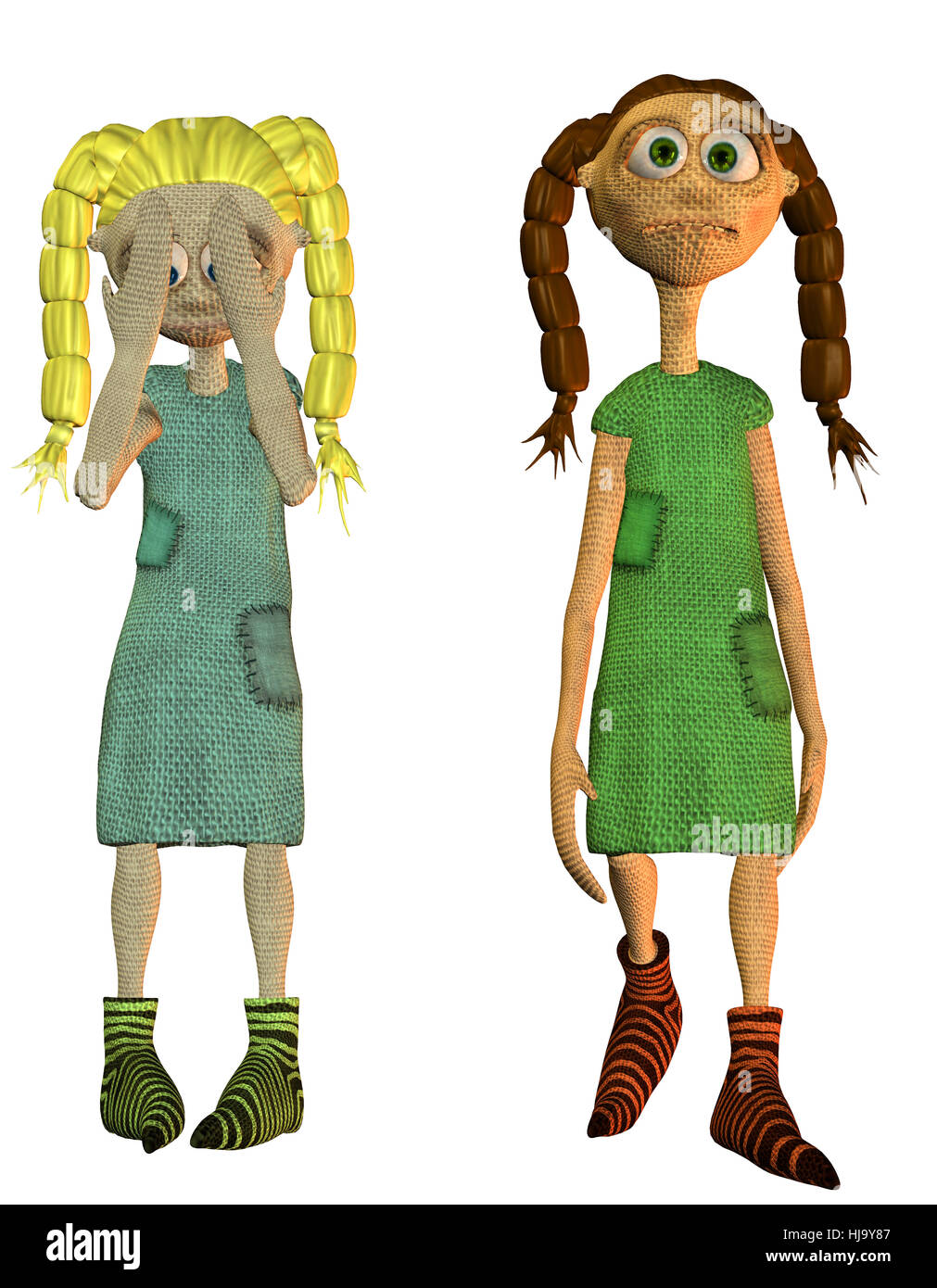 two cute stuffed dolls Stock Photo - Alamy