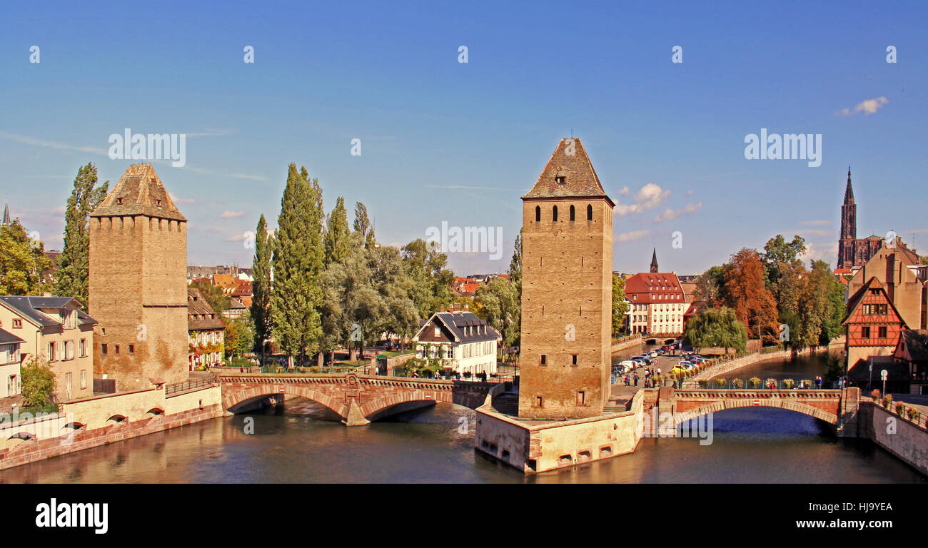 towers, bridges, alsace, strasbourg, historical, old town, towers ...