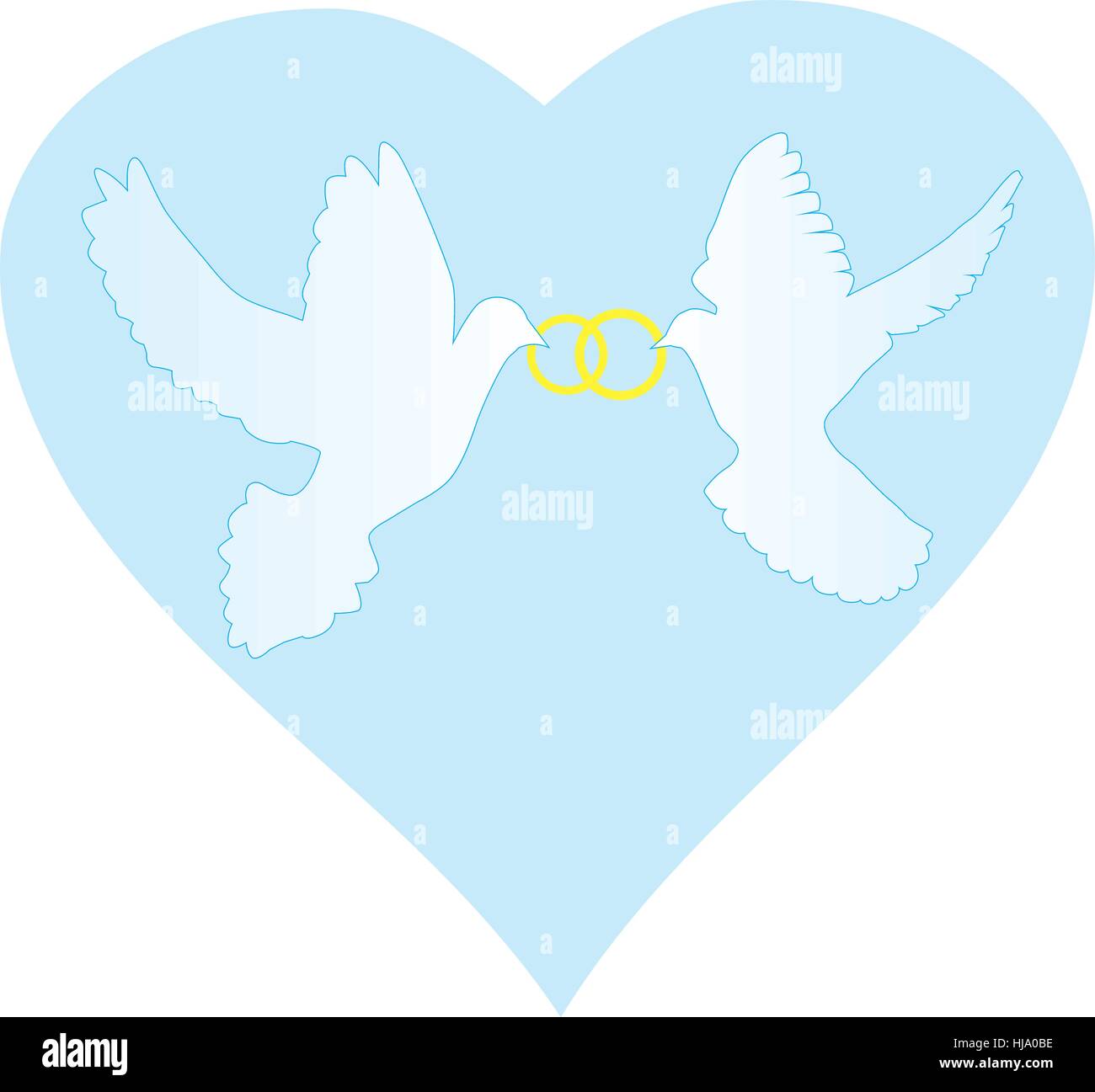 Blue Wedding Doves With Rings