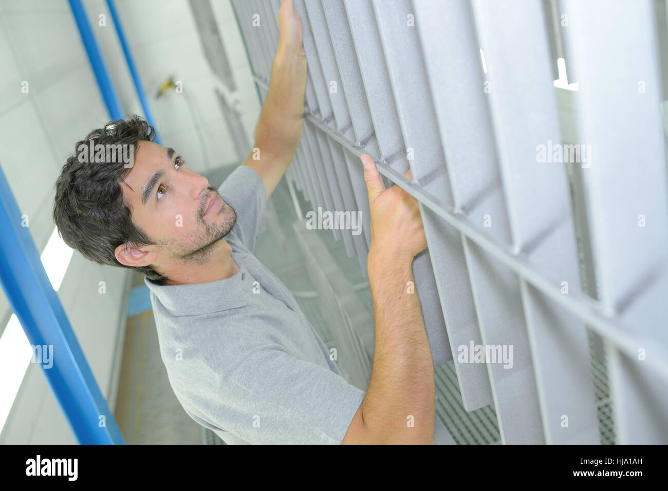 steel frame worker Stock Photo - Alamy