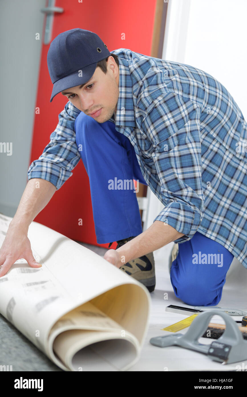 man building contractor floor Stock Photo - Alamy