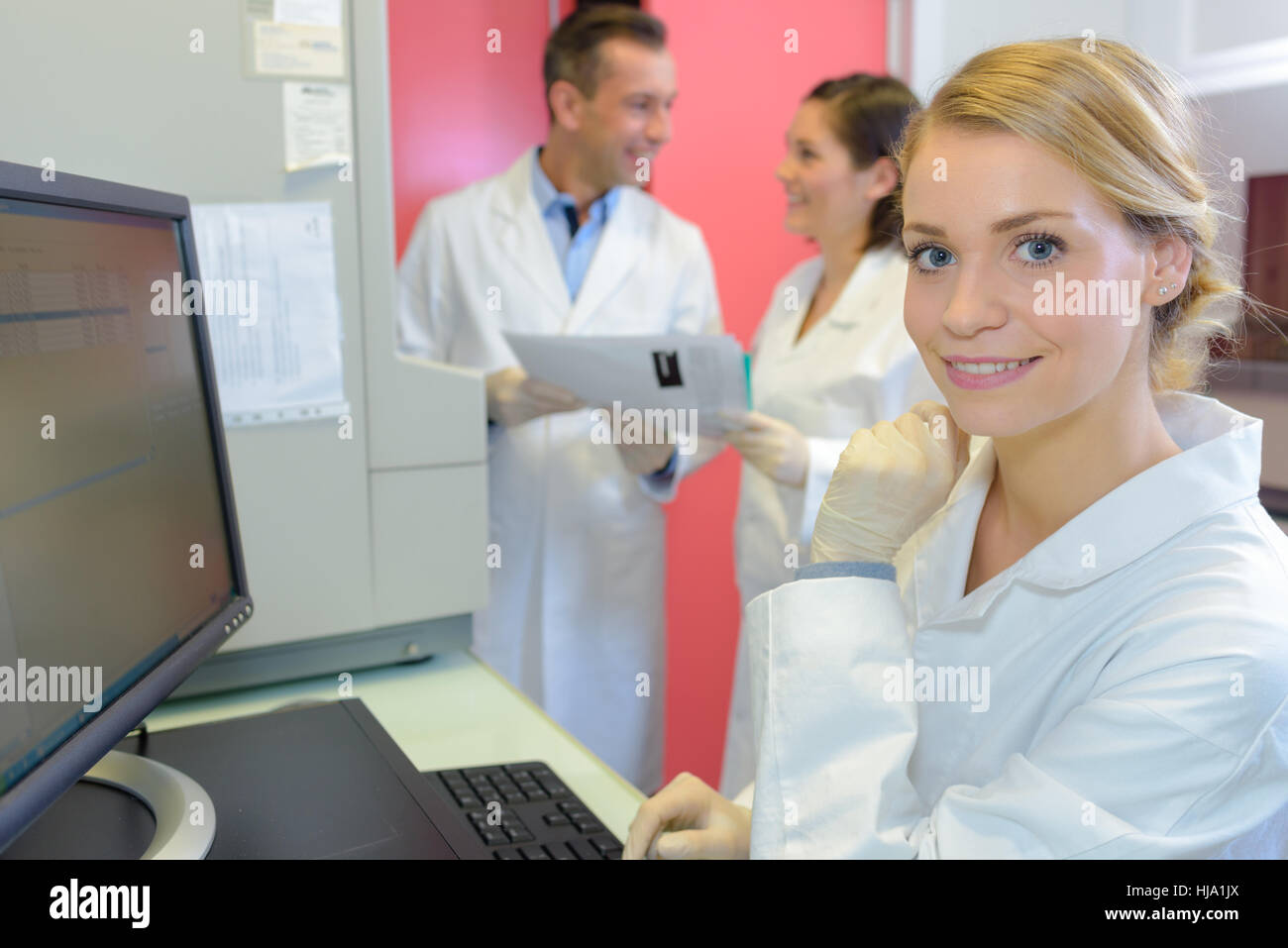 Medical worker using computer Stock Photo - Alamy