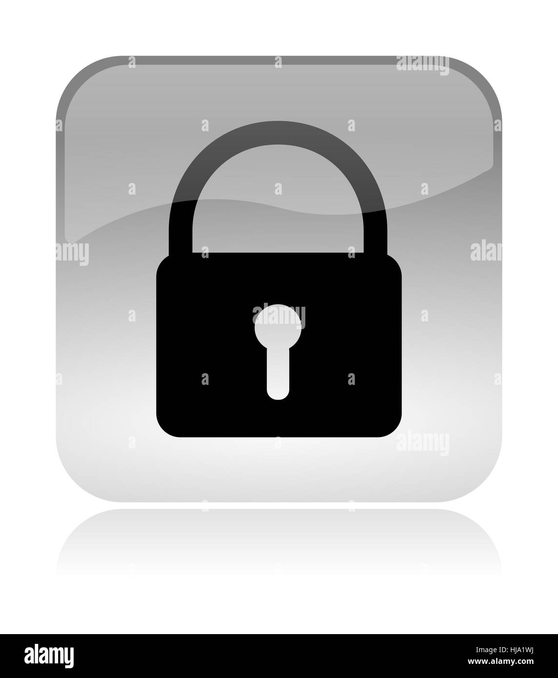 Lock security padlock white, transparent and glossy web interface icon ...
