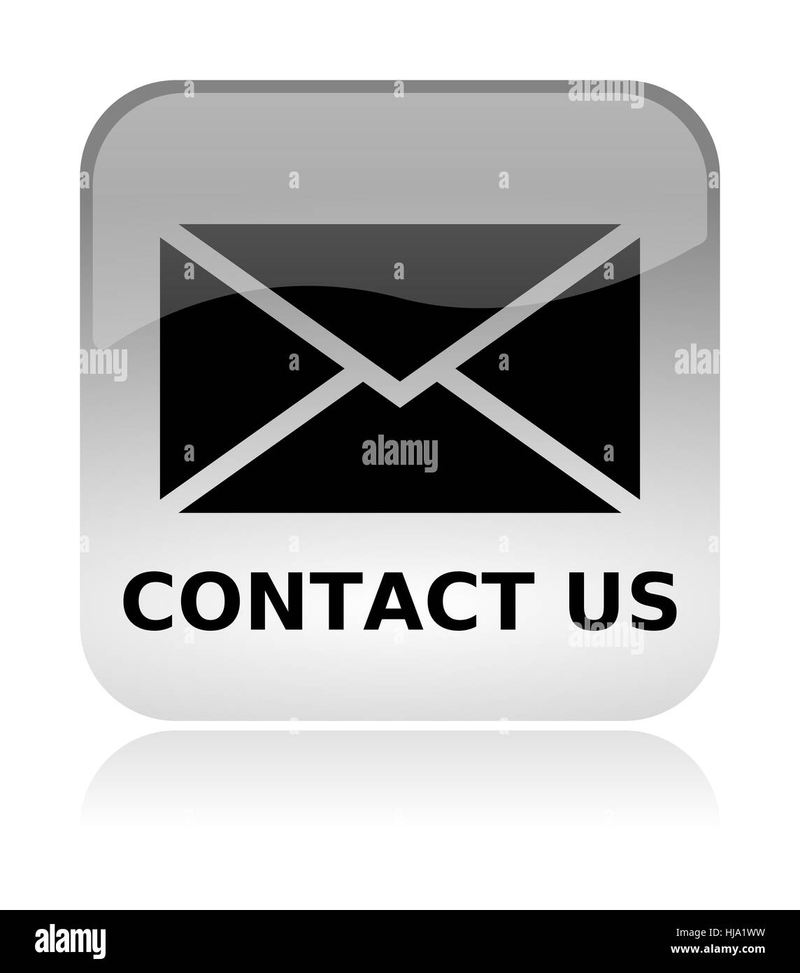 Contact us email white, transparent and glossy web interface icon with ...