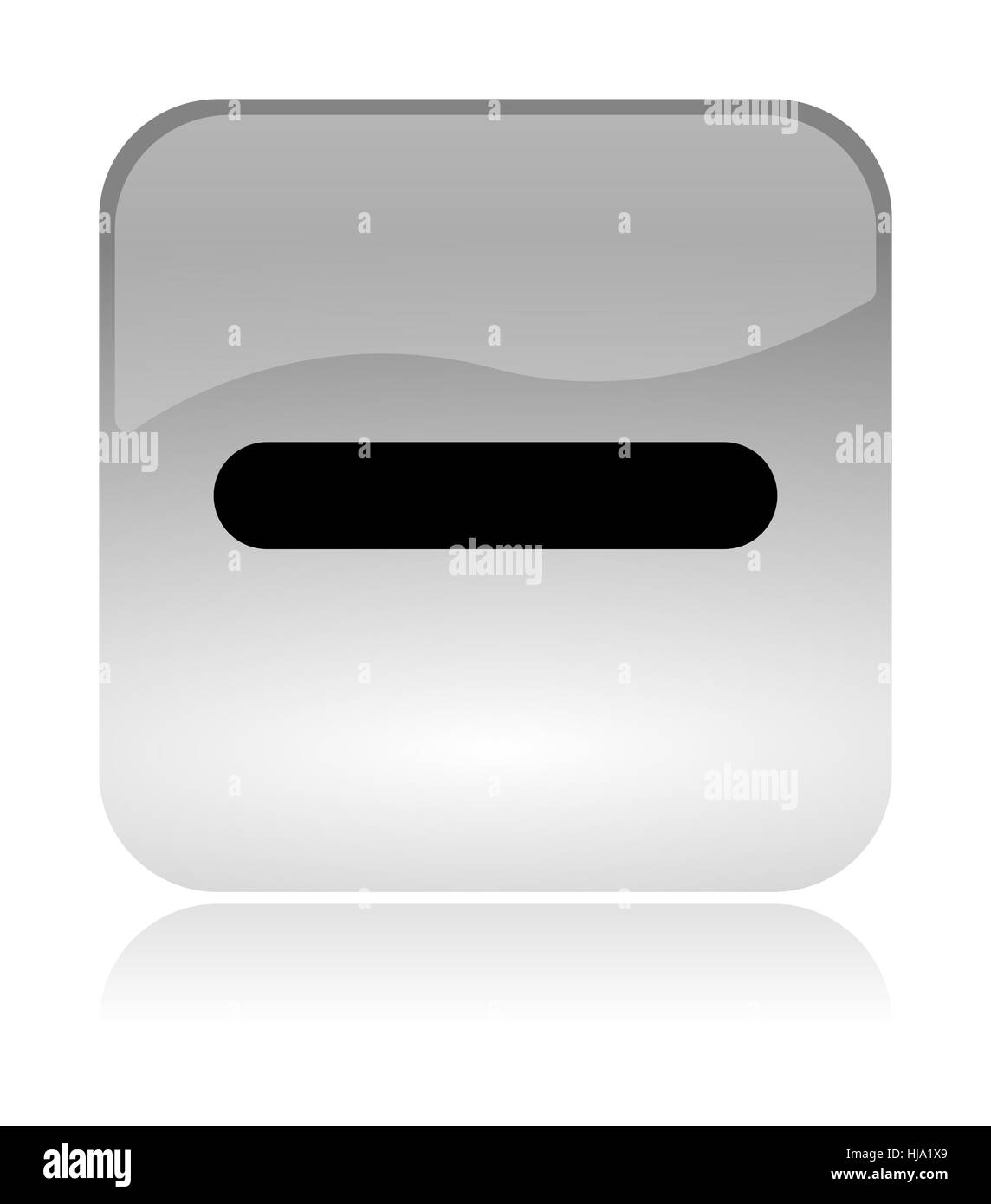 Minus detract white, transparent and glossy web interface icon with ...