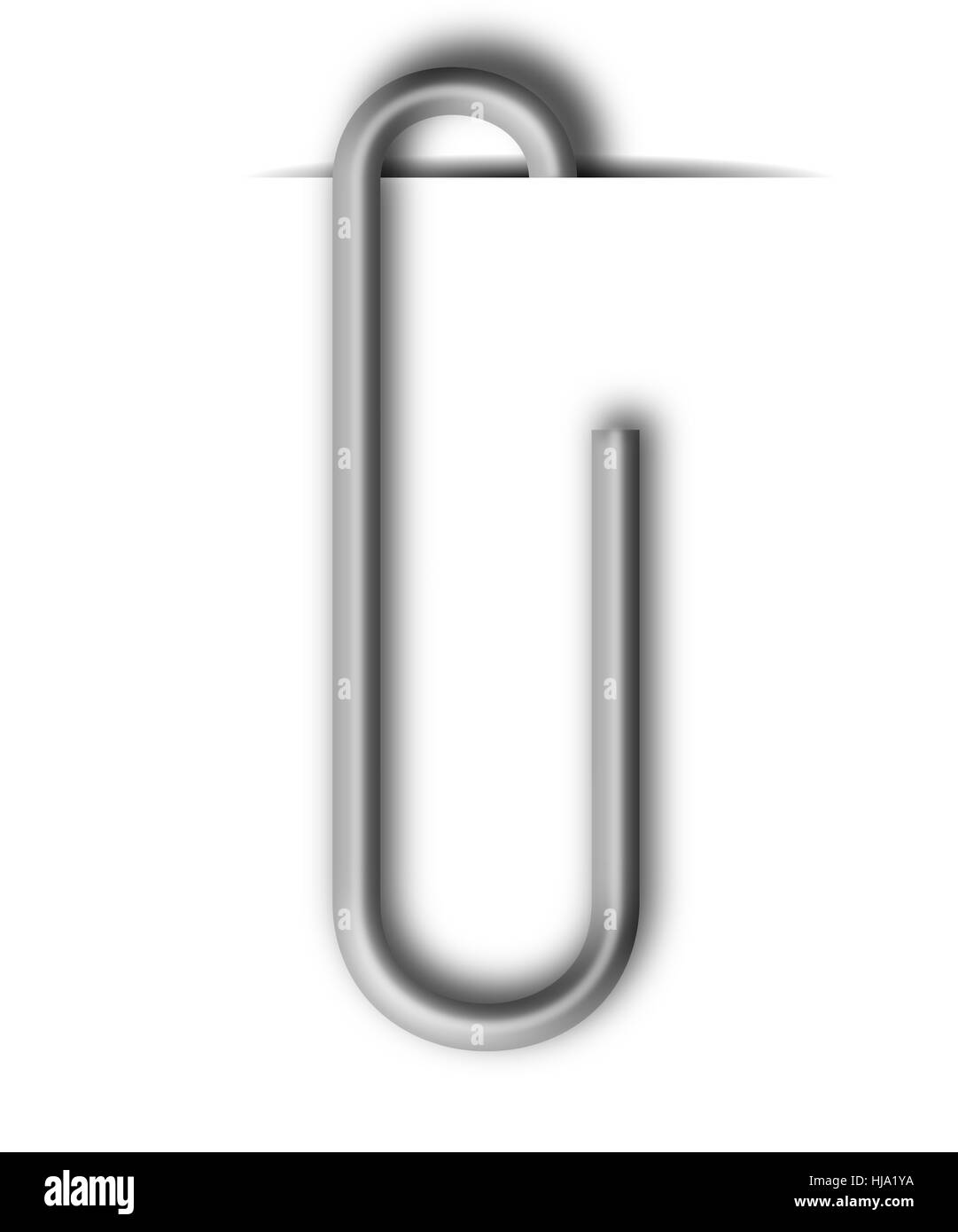 Metal paperclip on white paper background Stock Photo - Alamy