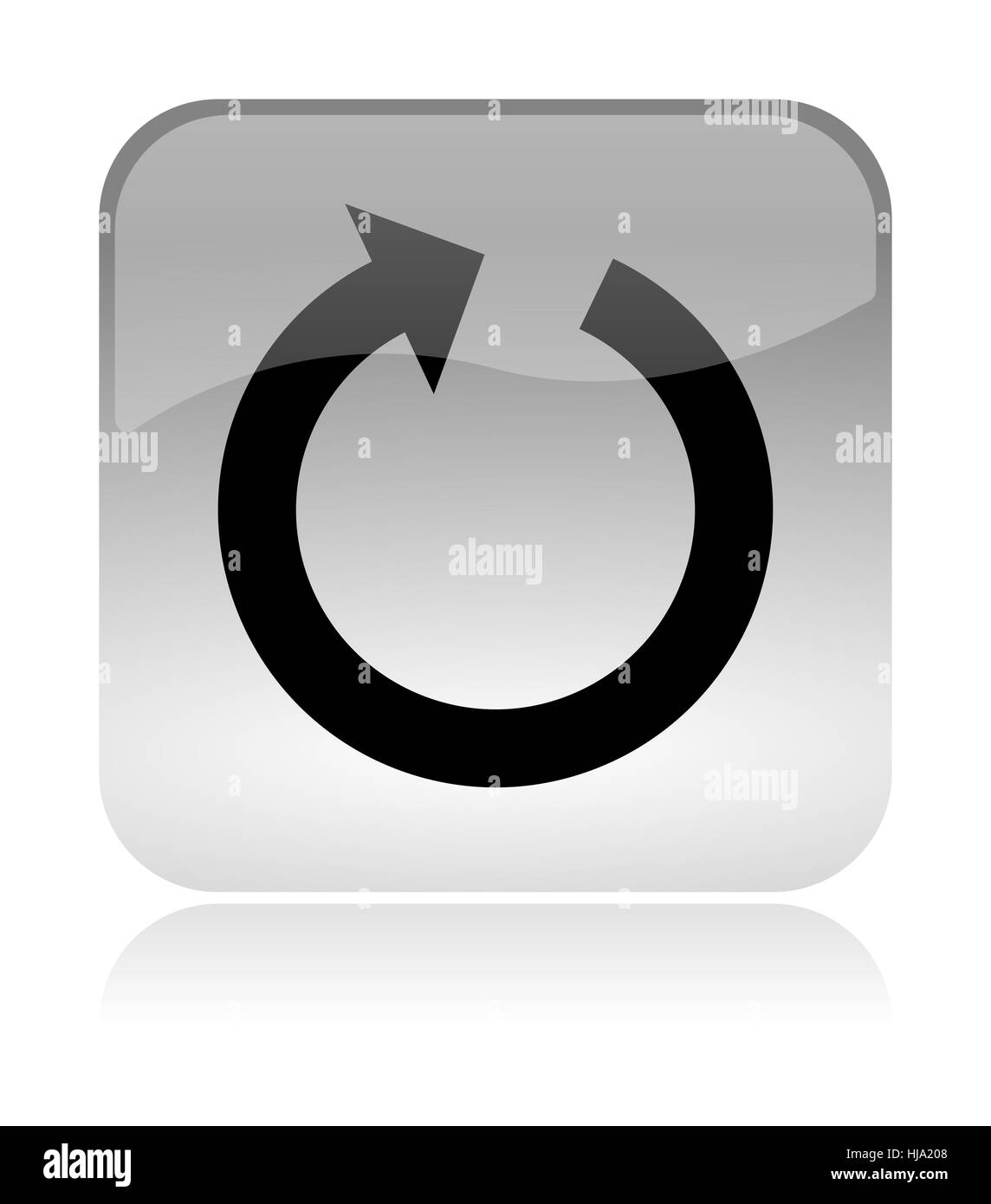 Reload, refresh, white, transparent and glossy web interface icon with ...