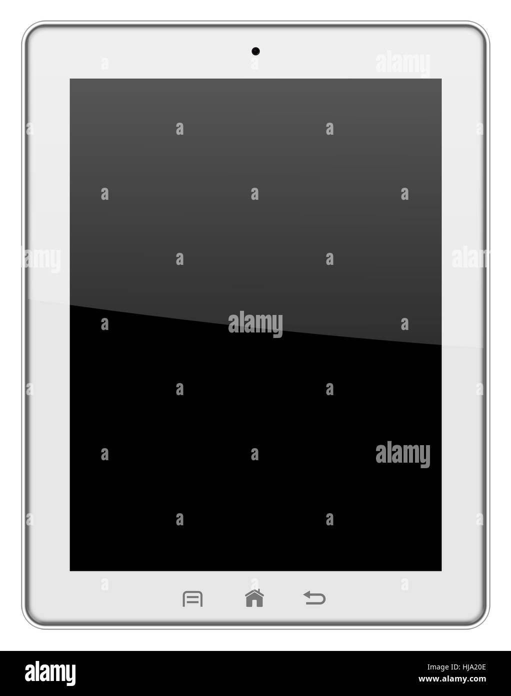 White tablet pc isolated on white background illustration Stock Photo ...