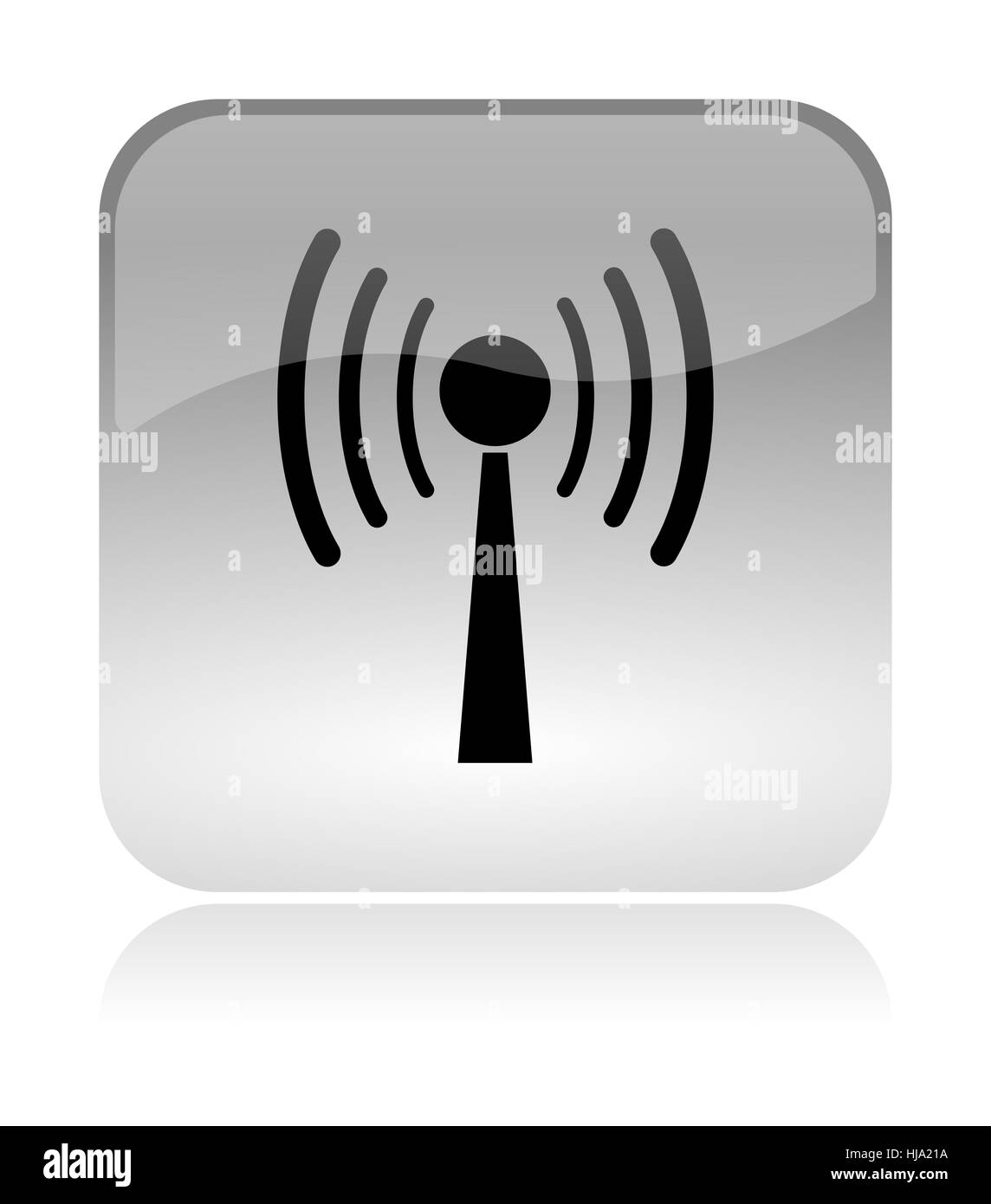 Wifi, wireless, white, transparent and glossy web interface icon with ...