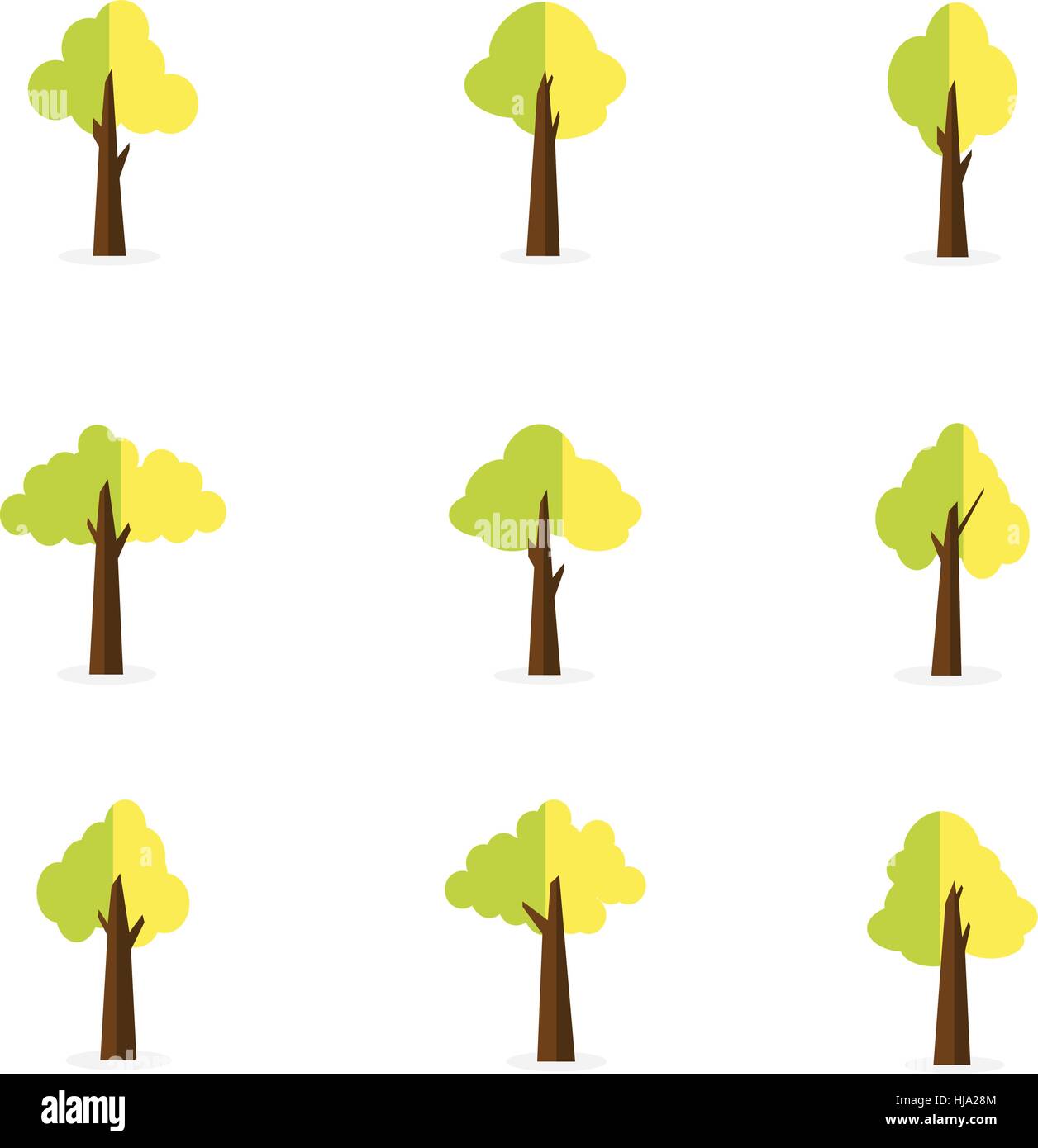 Vector illustration of tree set object Stock Vector Image & Art - Alamy